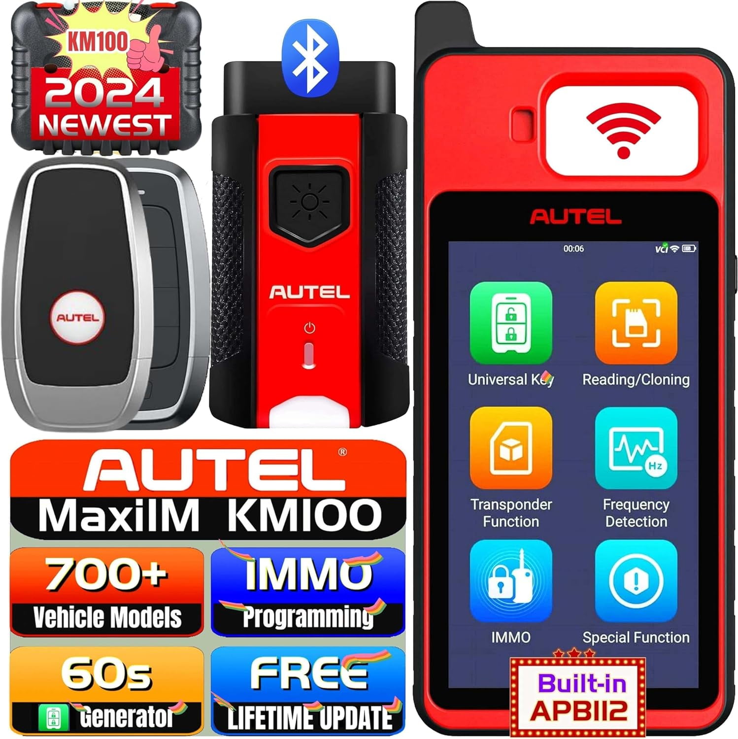 Autel MaxiIM KM100 Universal Key Programming Tool, Auto VIN Chip Read ...