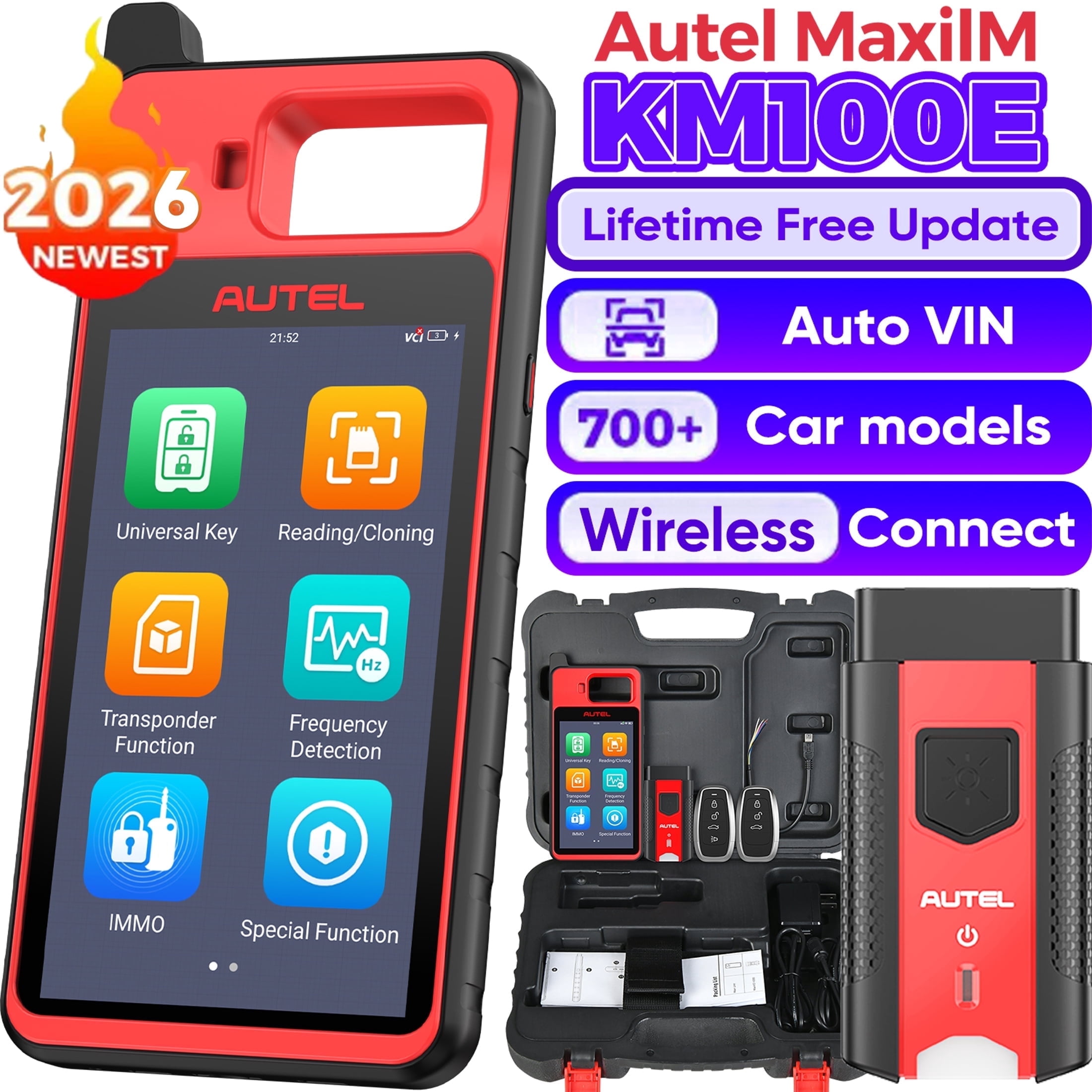 Autel MaxiIM KM100X IMMO Key Fob Programmer Immobilizer Tool Key ...