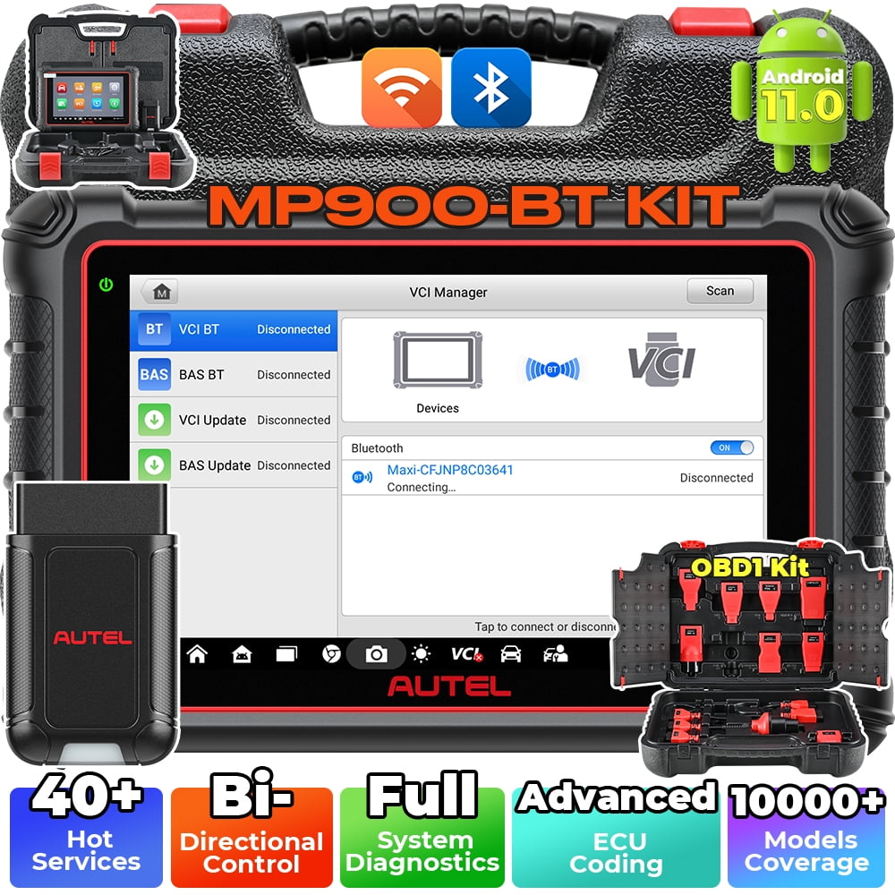 Autel MaxiPRO MP900-BT KIT Diagnostic Scan Tool with Bluetooth, Check ...