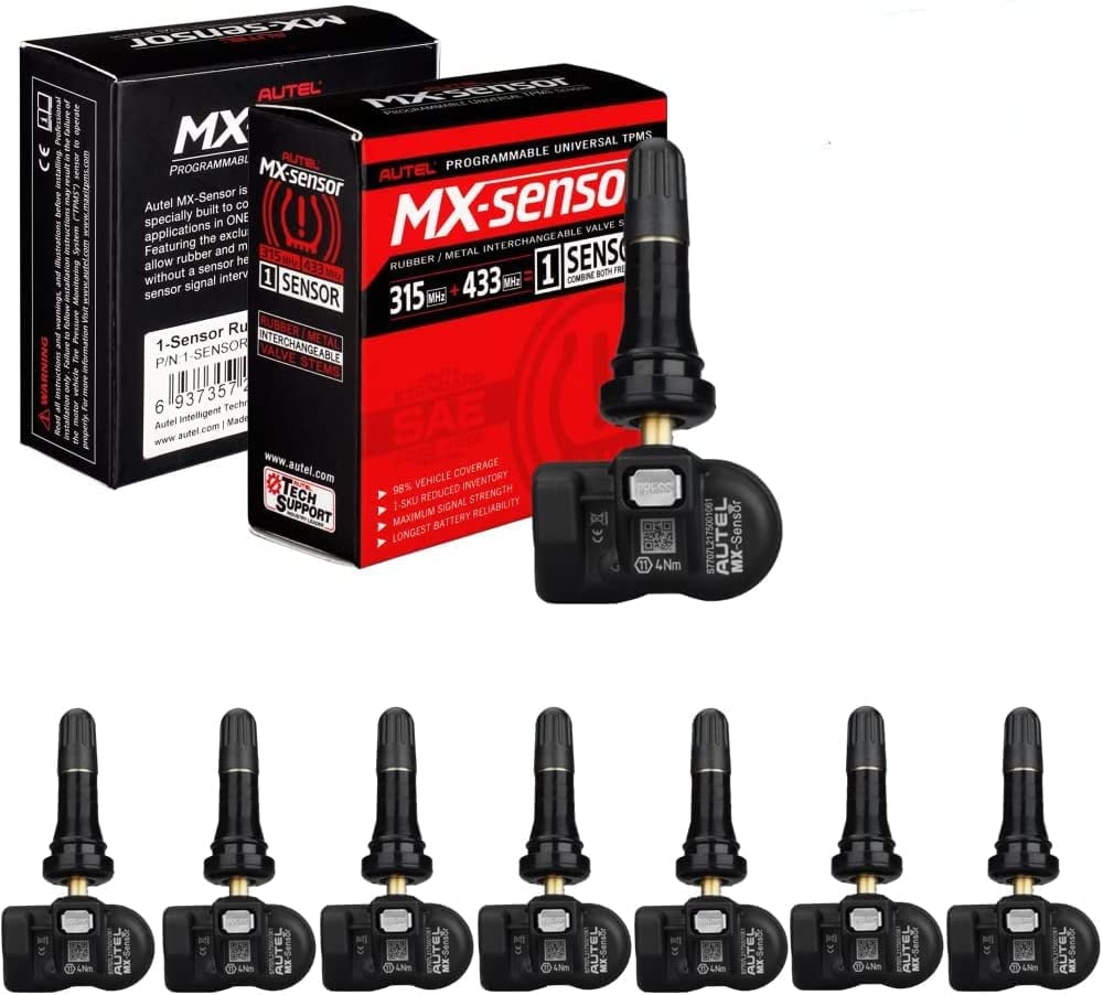 Autel MaxiTPMS MX Sensor 8pcs Dual Frequency 315/433MHz Rubber Stem ...