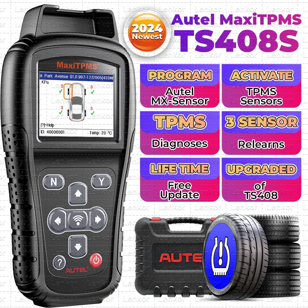 Autel MaxiTPMS TS408S, TPMS Relearn Tool Updated of TS401 TS408, OBD II Scanner, Read & Clear ...