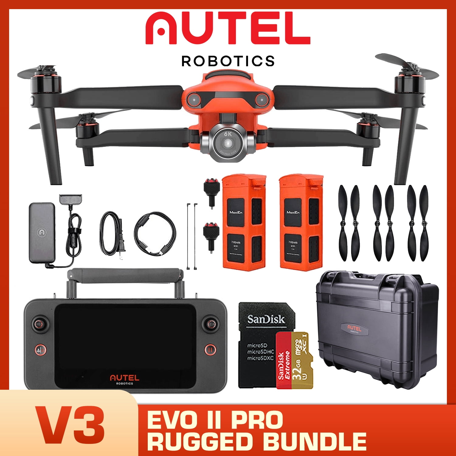 Autel Robotics EVO II PRO V3 Drone with Sony 20MP 1-inch Sensor, 6K ...