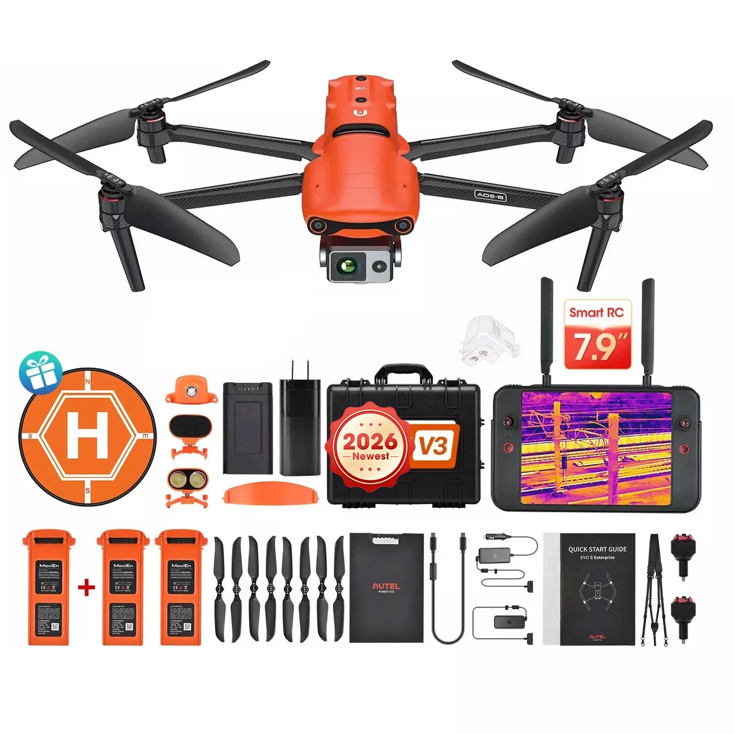 Autel Robotics EVO II Dual 640T V3 Enterprise Drone Infrared 3D ...