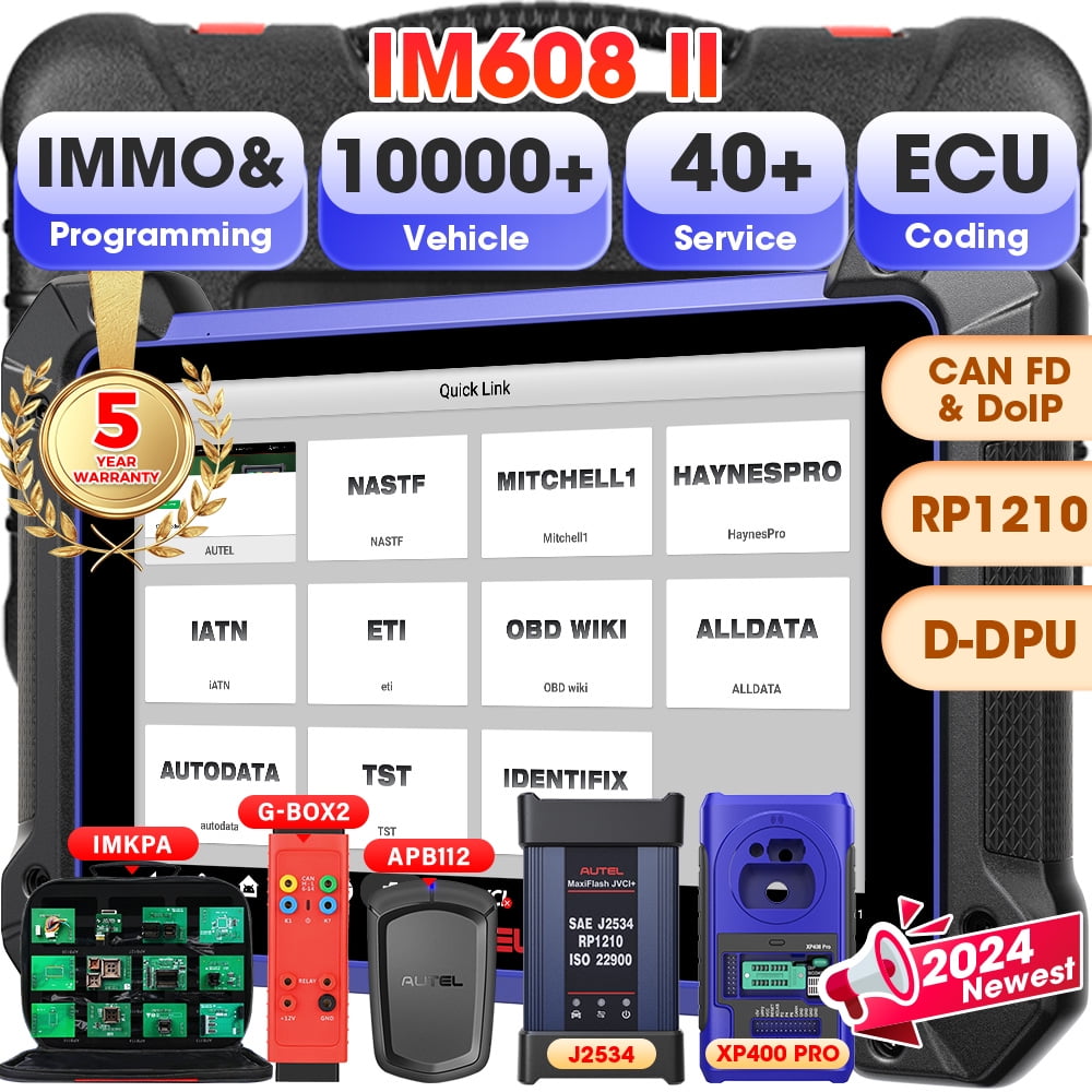Autel MaxiIM IM608 II Advanced Key Fob Car Diagnostic Scanner with Bi-Directional Control ...