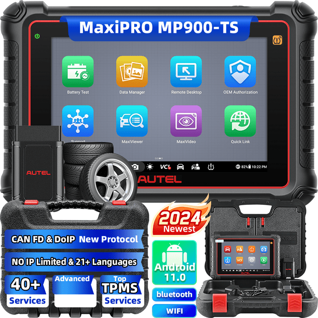 Autel Vehicle Car Test Scanner MaxiPro MP900-TS, Android 11 TPMS Tool ...