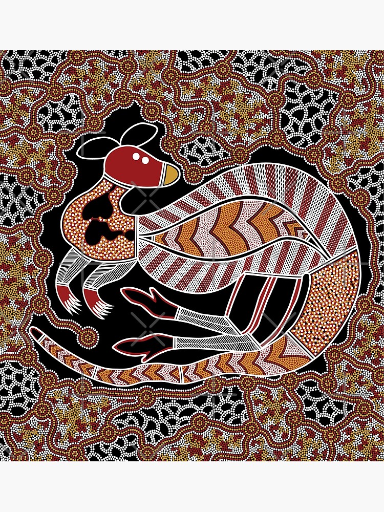 Authentic Aboriginal Art - Kangaroo Dreaming Canvas Poster Decor ...