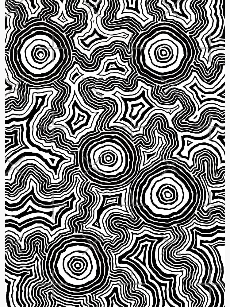 Authentic Aboriginal Art - Pathways Black & White Poster Framed ...