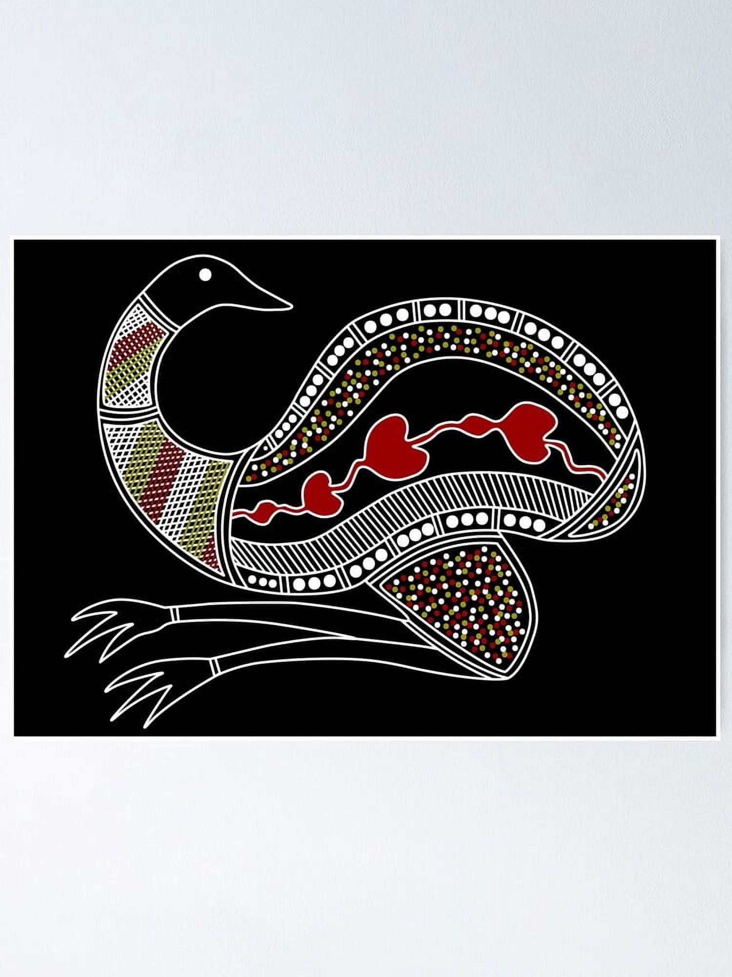 Authentic Aboriginal Art - - The Emu Modern Art Decor Unframe - Walmart.com