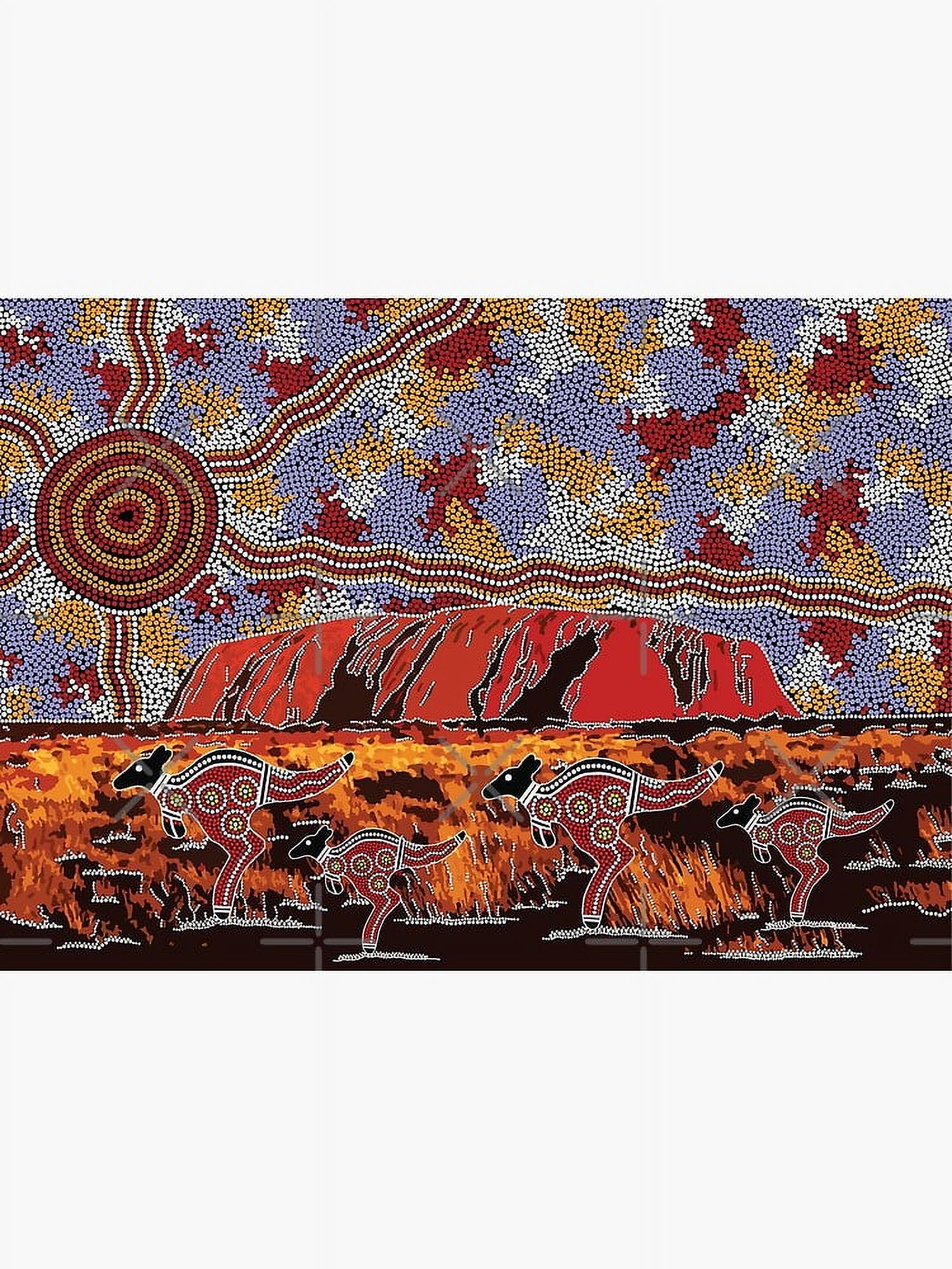 Authentic Aboriginal Art - Uluru | Ayers Rock Modern Art Decor Unframe ...