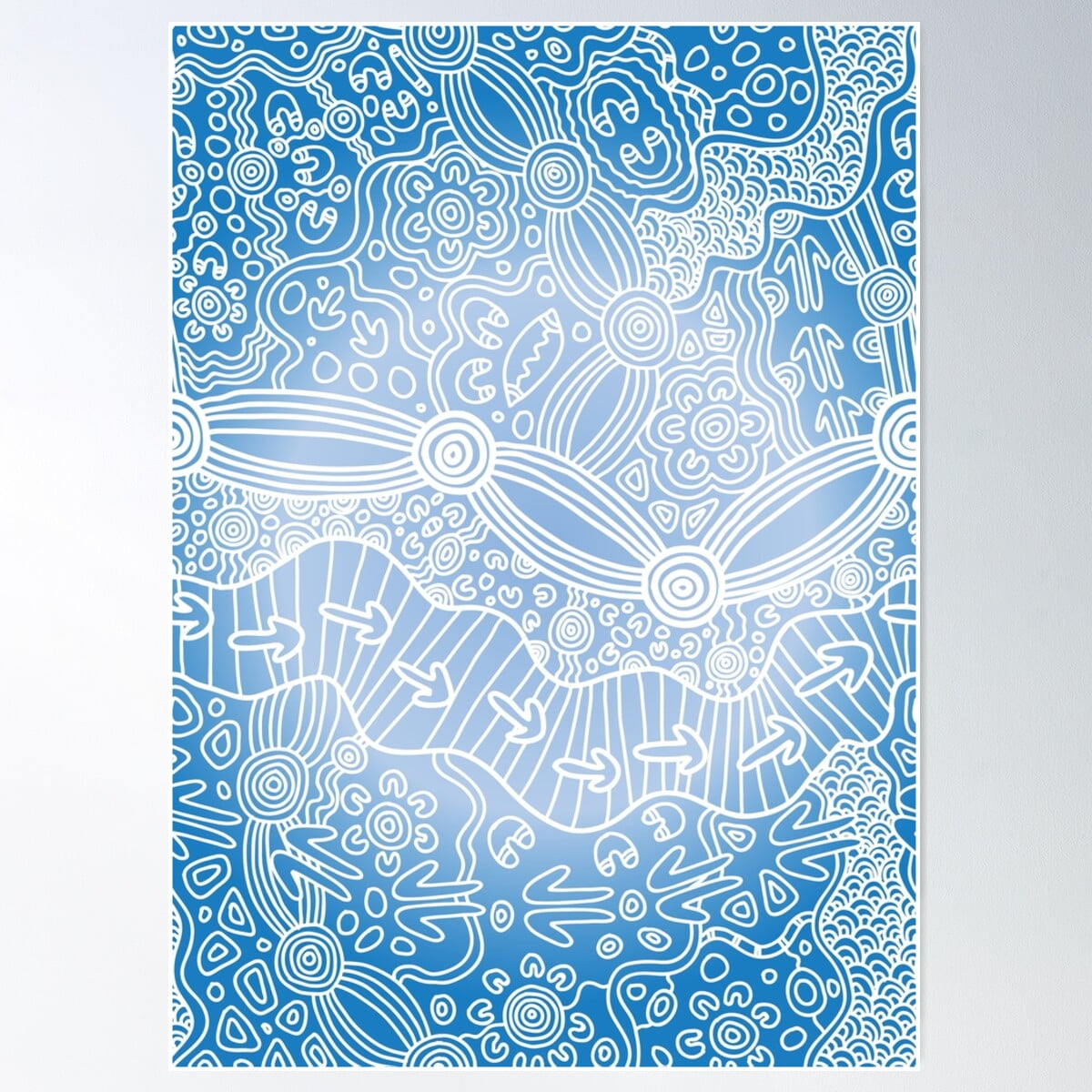 Authentic Aboriginal Art - Wandering The Land: Animals Poster Wall Art ...