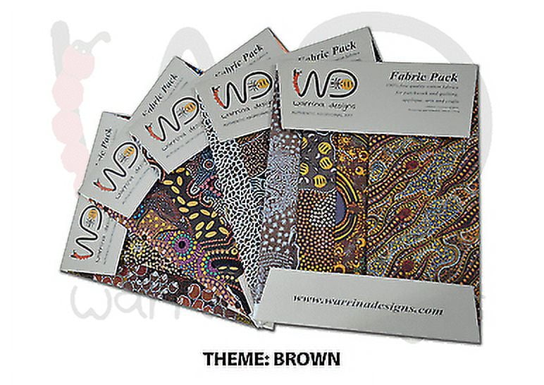 Authentic Aboriginal Brown Fat Quarter Pack of 4 by M&S Textiles ...