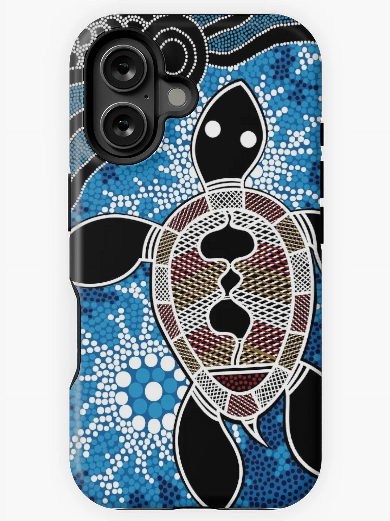 Authentic Aboriginal Sea Turtles iPhone Case for 16 15 14 13 12 11 Pro ...