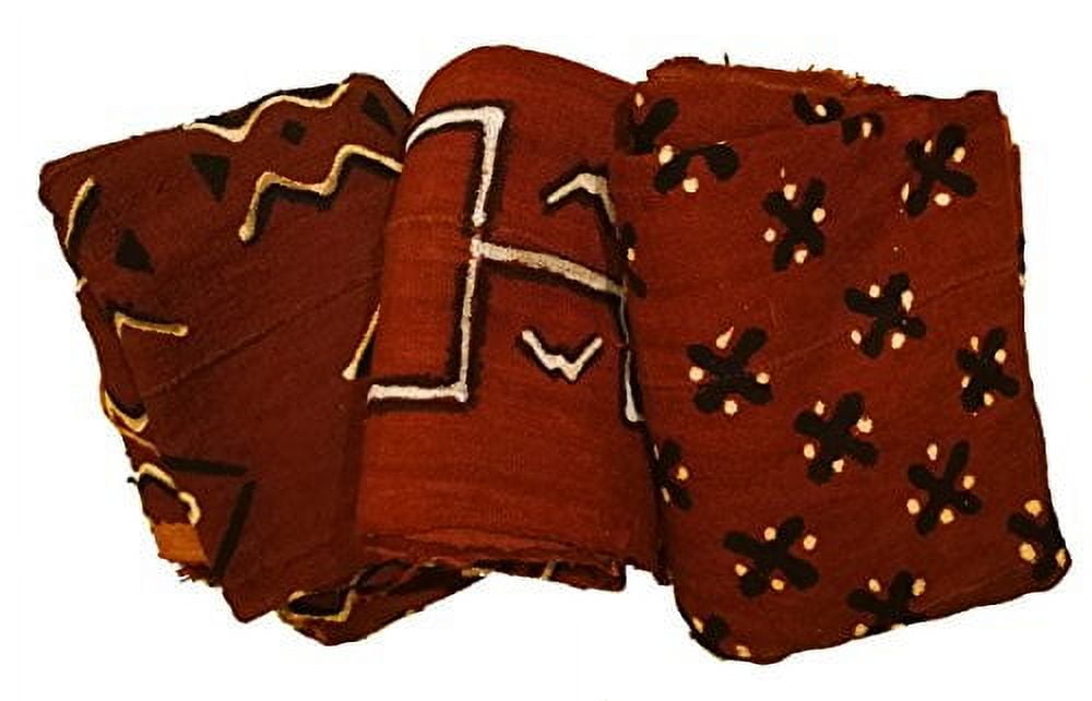 Authentic African Bogolan Mud Cloth Bambara - Mali Vib (Rust) - Walmart.com