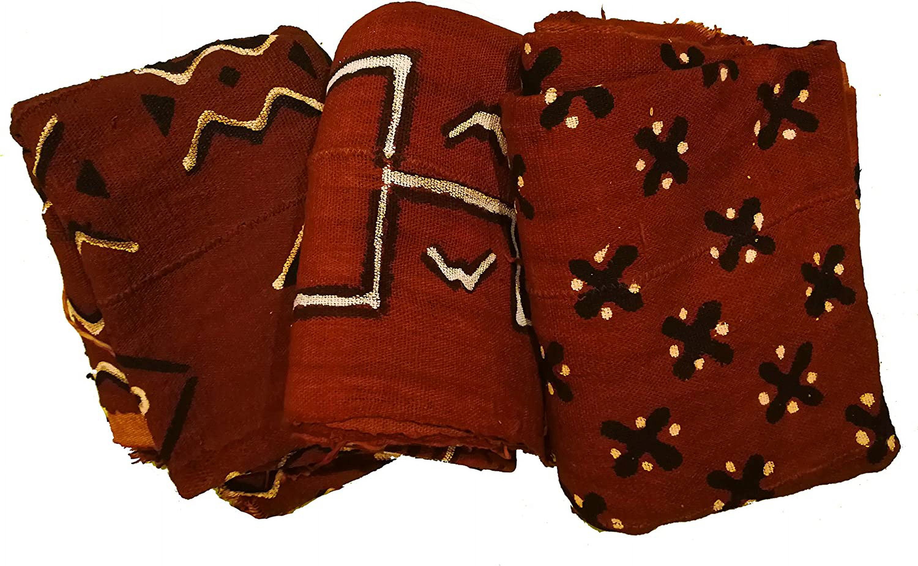 Authentic Bogolan Mud Cloth Bambara - (Rust) - Walmart.com