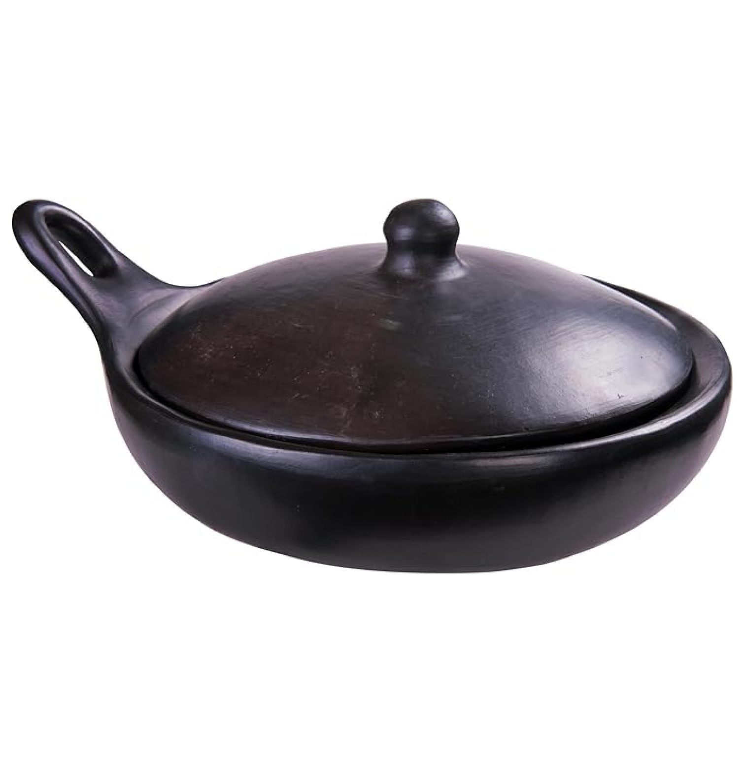 Authentic Chamba Saute Pan w/Cover – , All-Natural Black Clay Skillet ...