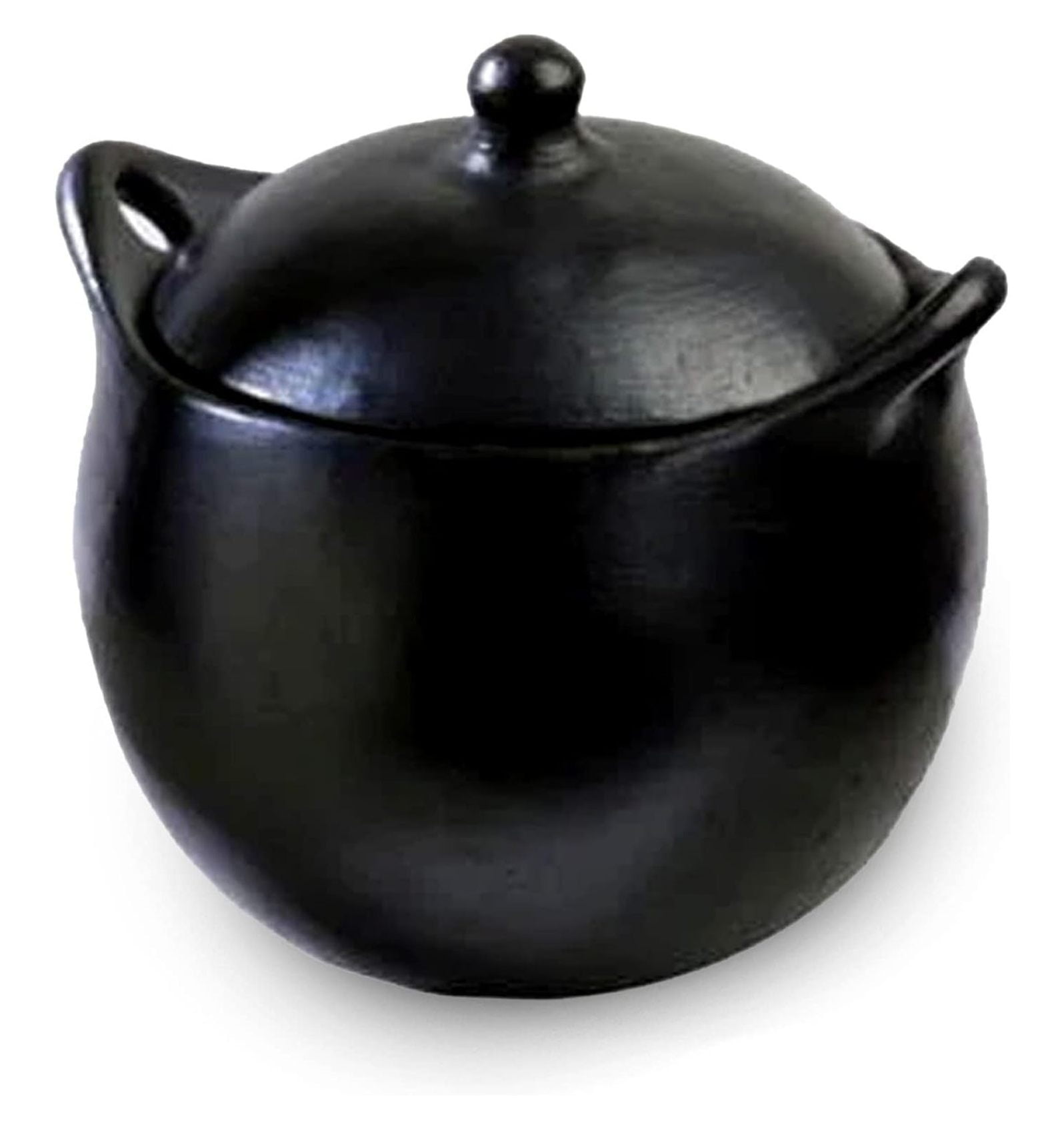 Authentic Chamba Soup & Bean Pot - Handmade Black Clay Dutch Oven with ...