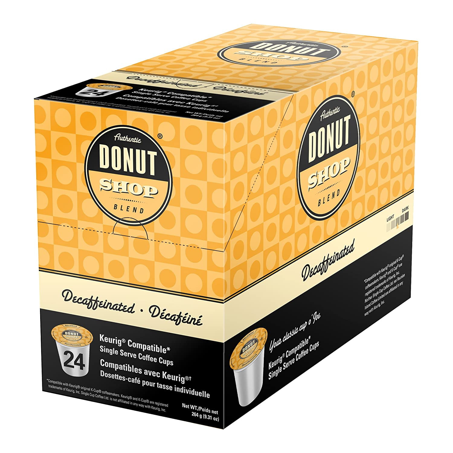 Authentic Donut Shop Blend Coffee Pods, Decaffeinated Medium Roast ...