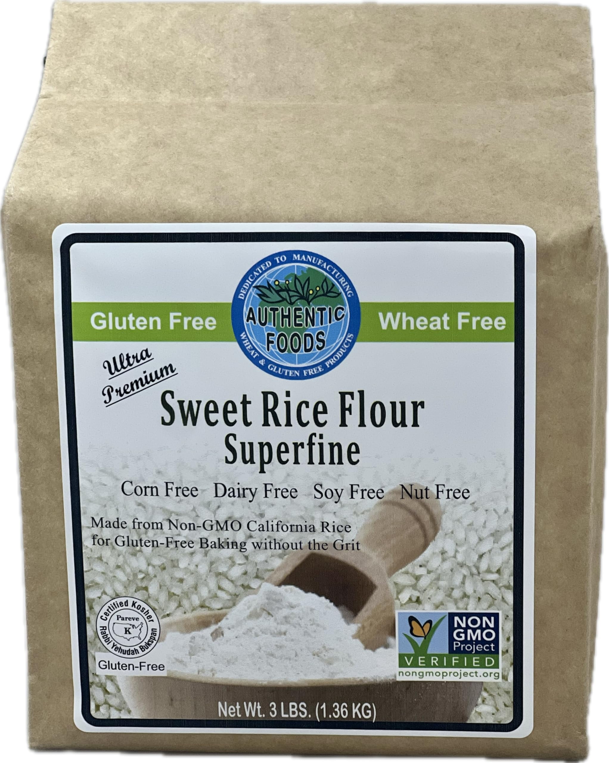 Authentic Foods Superfine Sweet Rice Flour - 3lb ESN7 - Walmart.com
