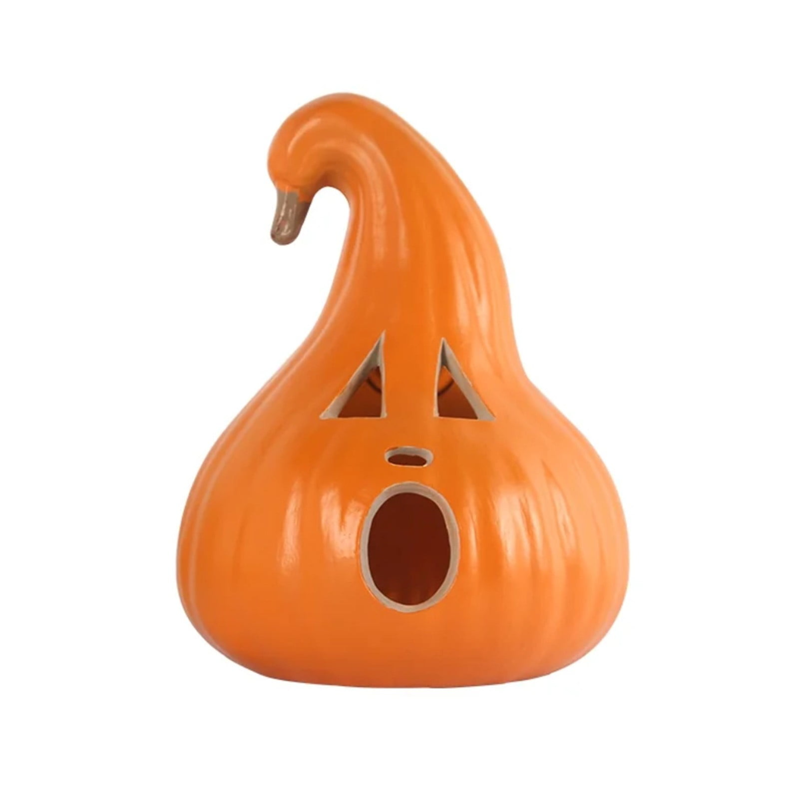 Authentic Hand-Carved Halloween Pumpkin Set - Battery-Free Glowing Jack ...