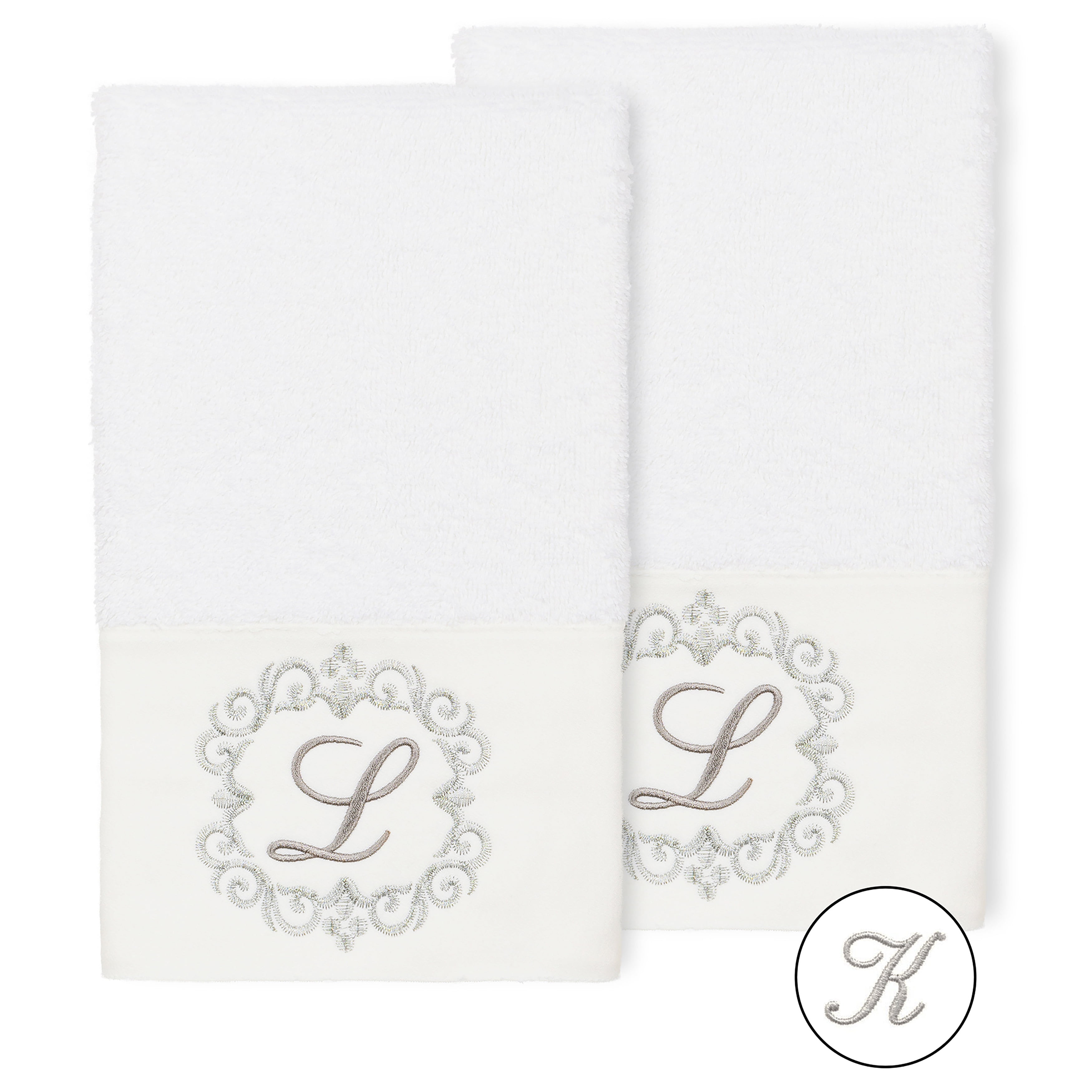 Authentic Hotel and Spa 100% Turkish Cotton Monica 2PC Embellished Hand ...