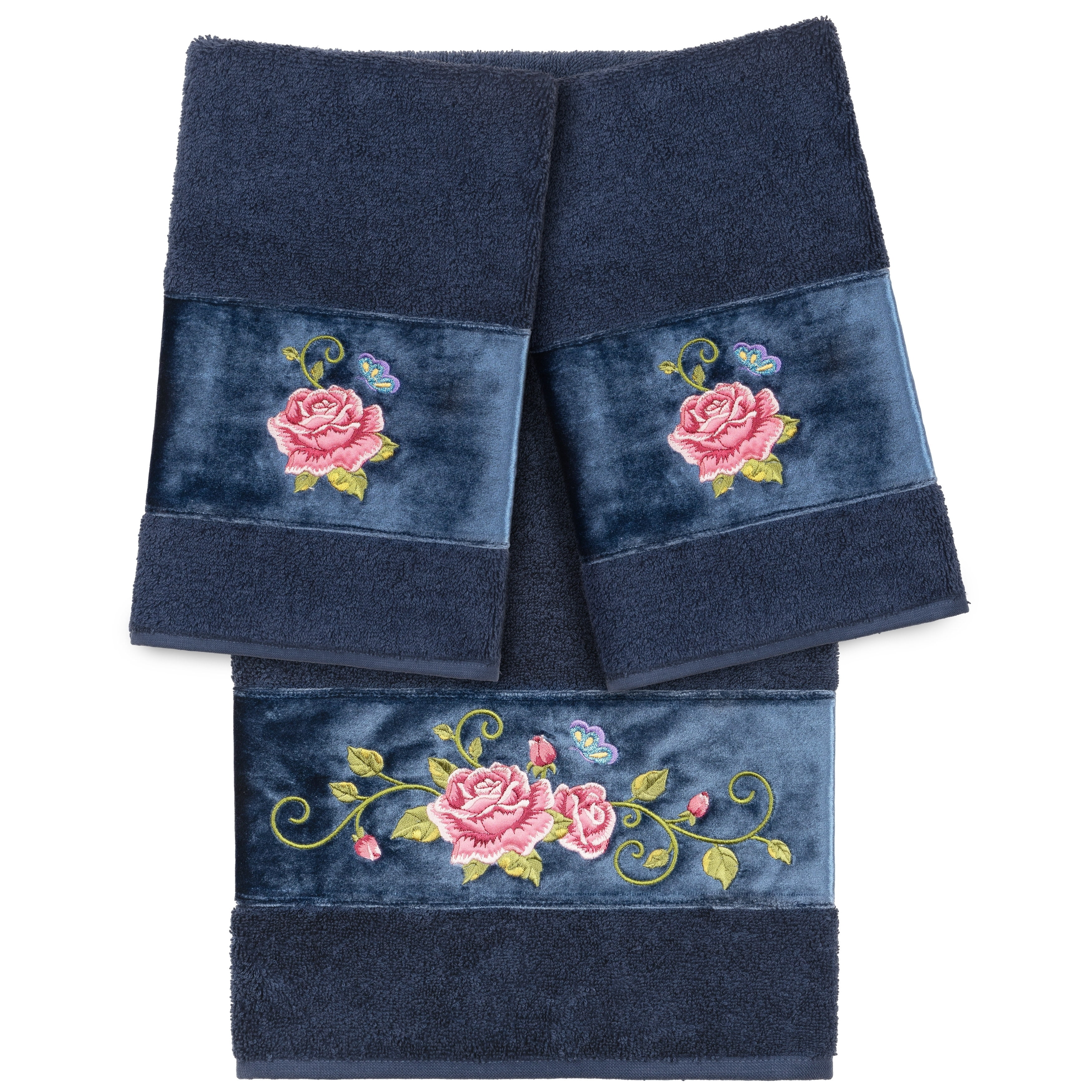Authentic Hotel and Spa 100% Turkish Cotton Rebecca 3PC Embellished ...