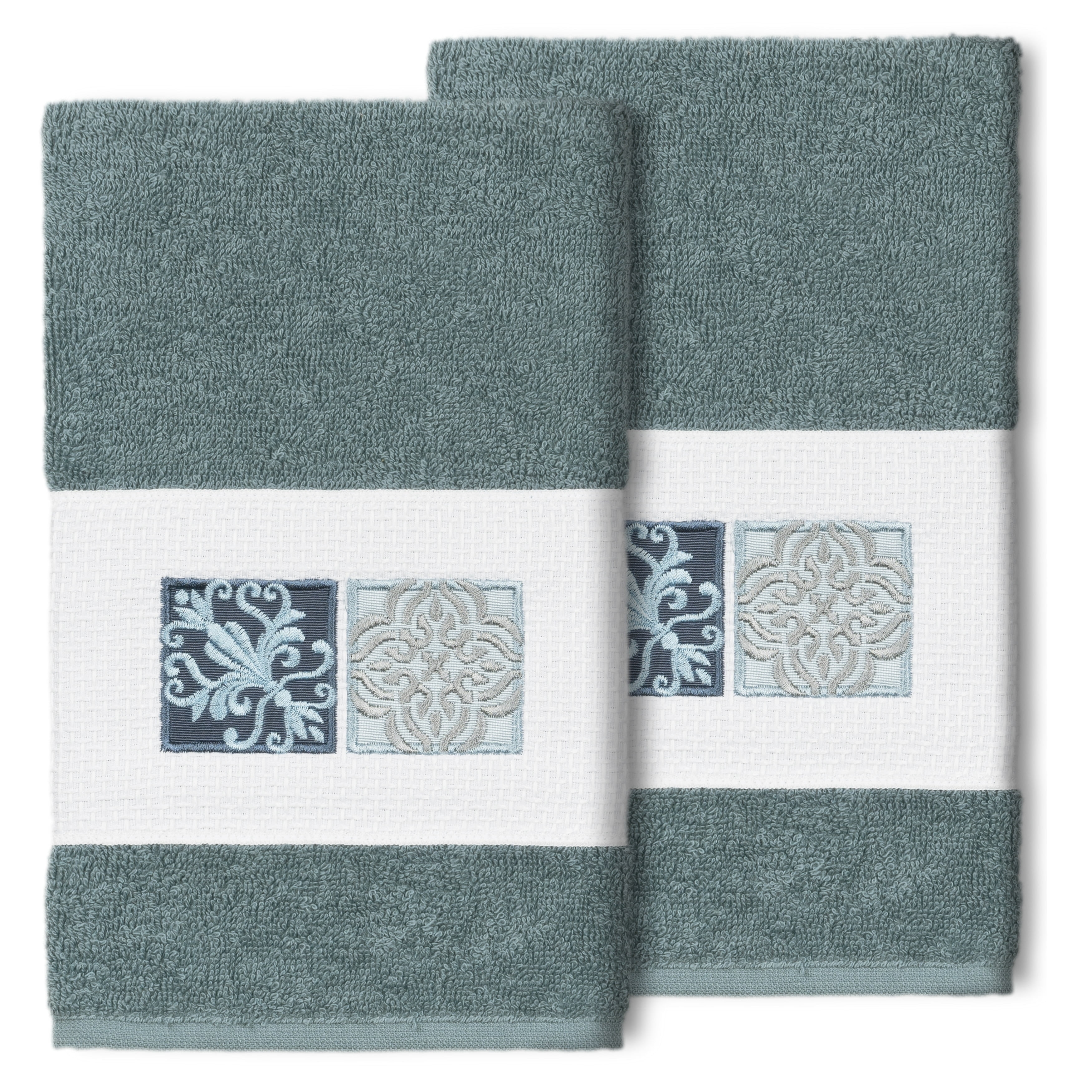 Authentic Hotel and Spa 100% Turkish Cotton Vivian 2PC Embellished Hand ...