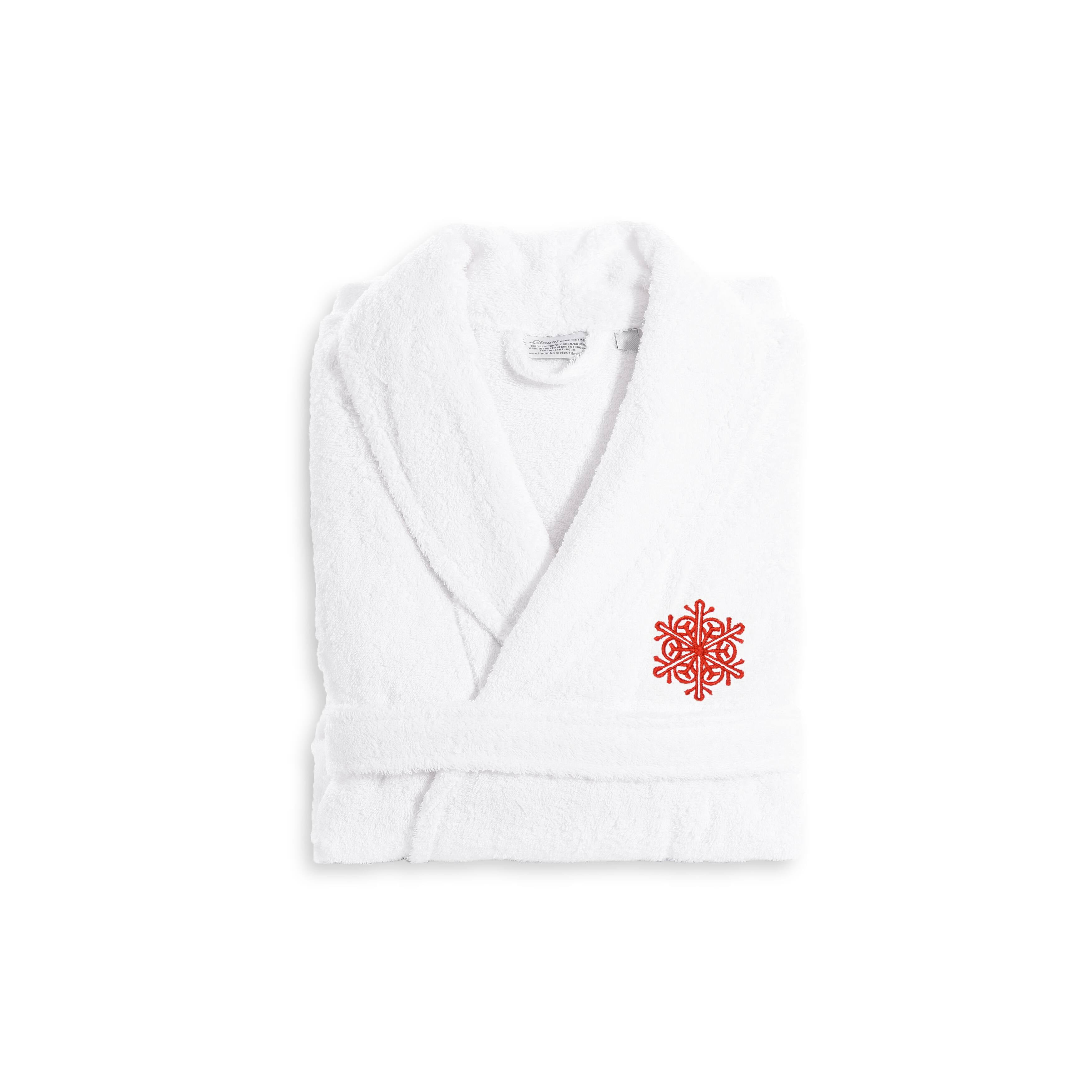 Authentic Hotel and Spa Red Snowflake Terry Cloth Turkish Cotton Bath ...