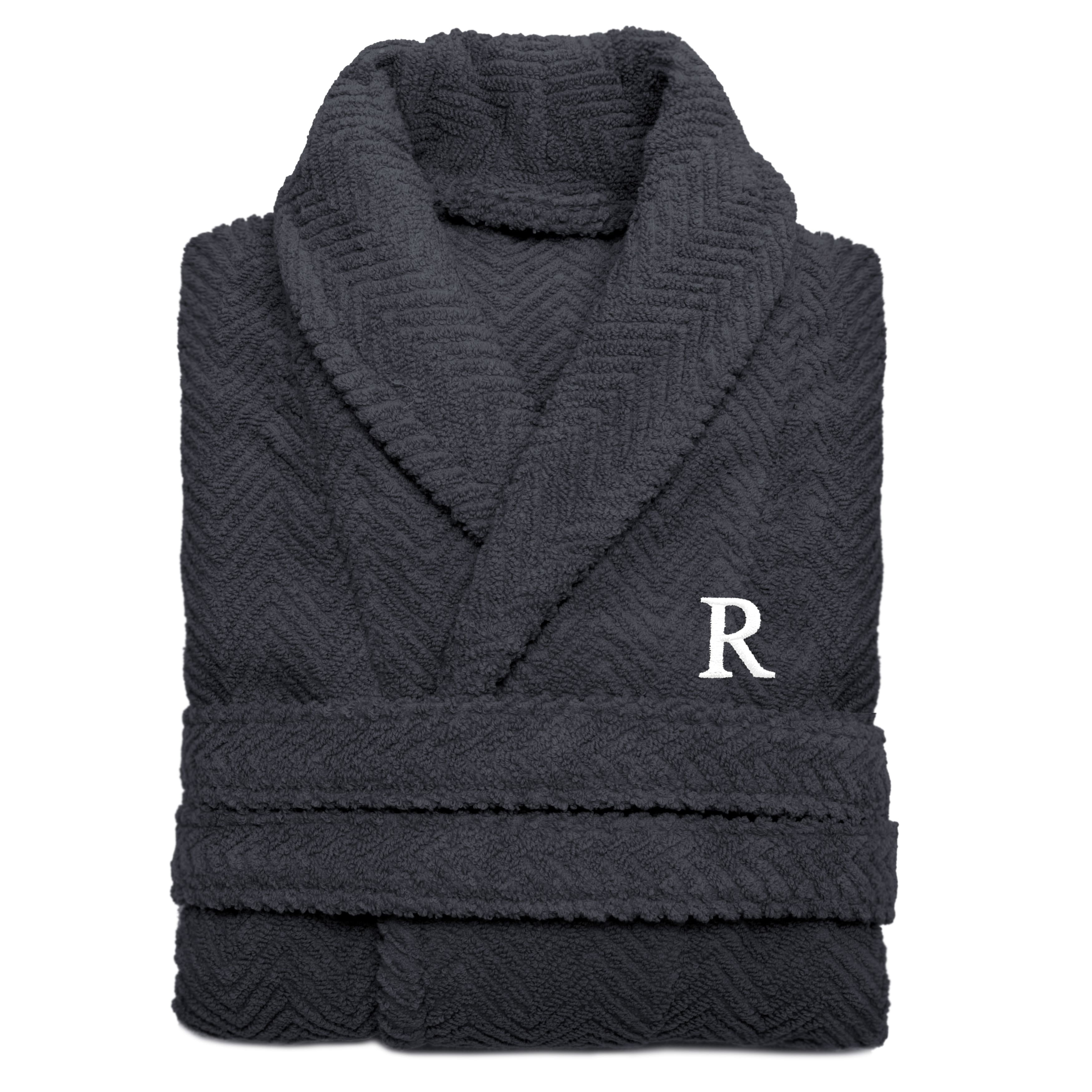 Authentic Hotel and Spa Turkish Cotton Charcoal Monogrammed Unisex Bath ...