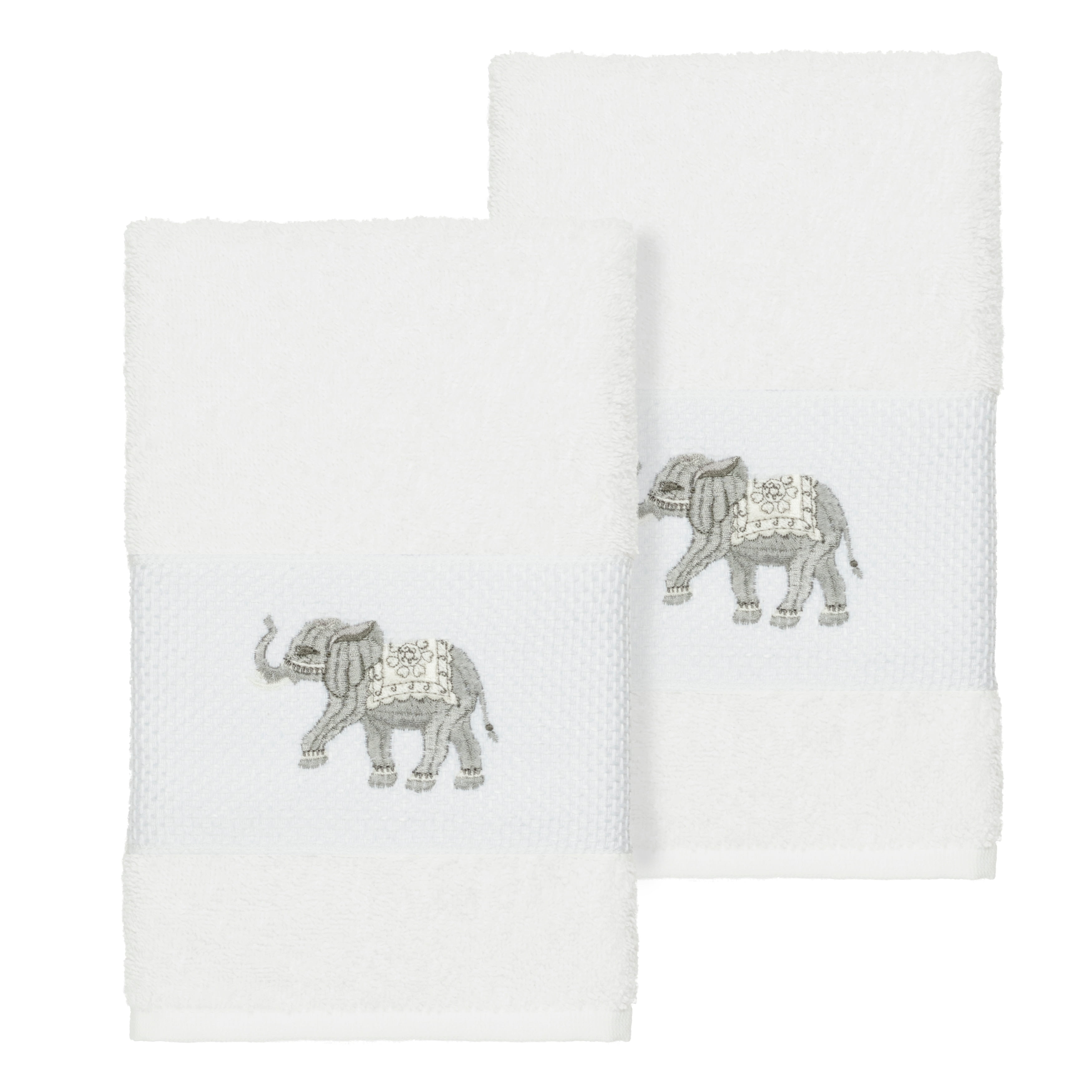 Authentic Hotel and Spa Turkish Cotton Elephants Embroidered White 2 ...