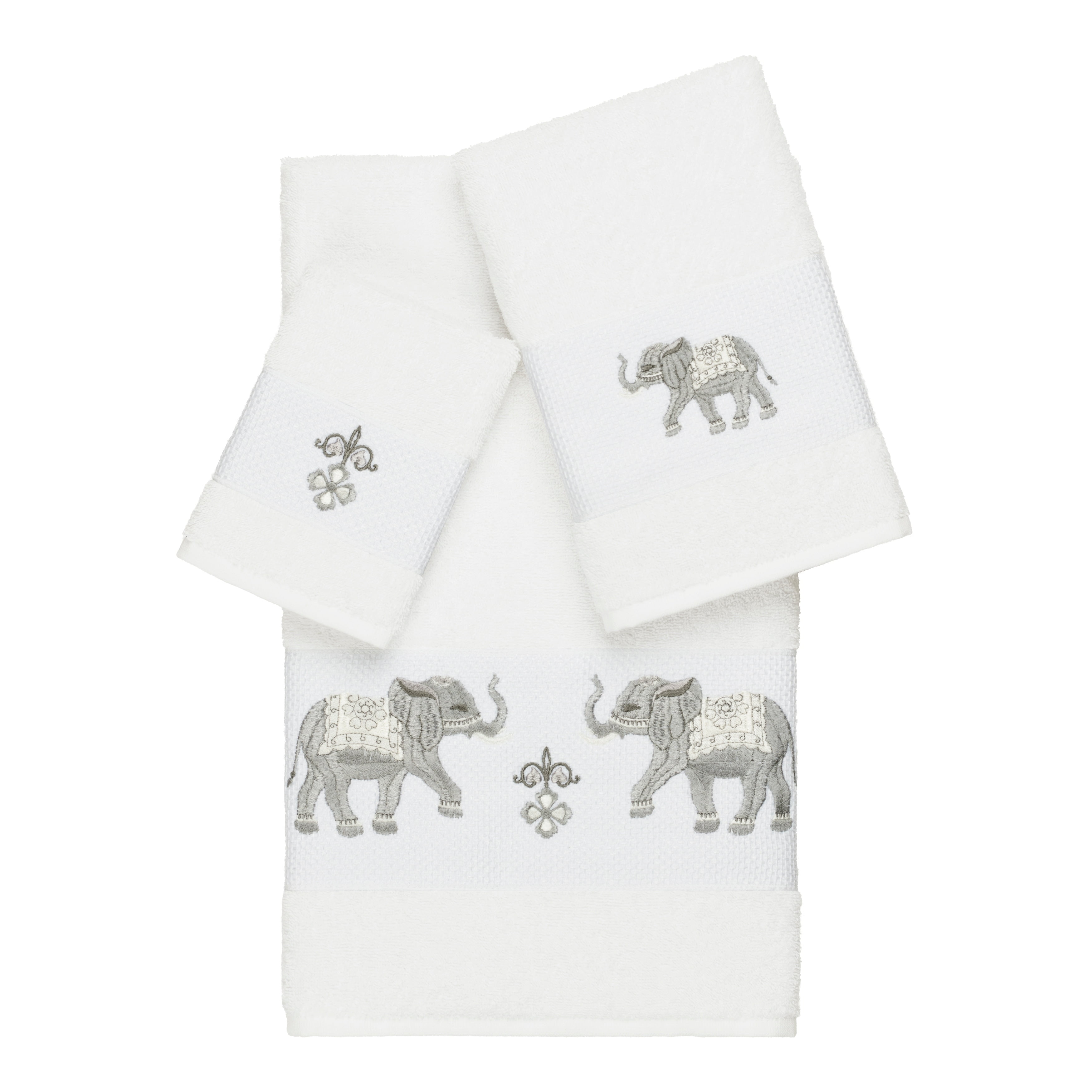 Authentic Hotel and Spa Turkish Cotton Elephants Embroidered White 3 ...