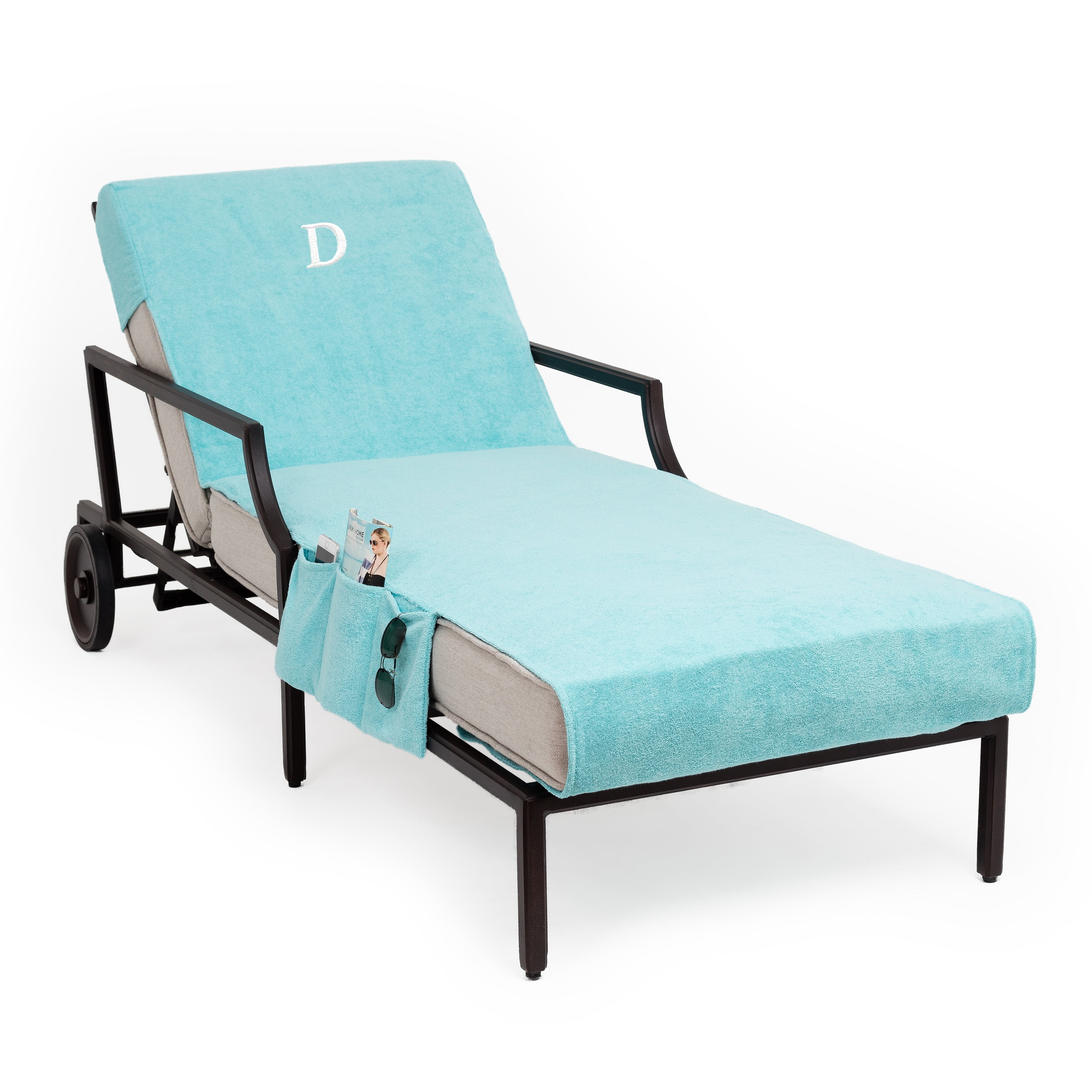 Authentic Hotel and Spa Turkish Cotton Monogrammed Aqua Towel Cover for ...