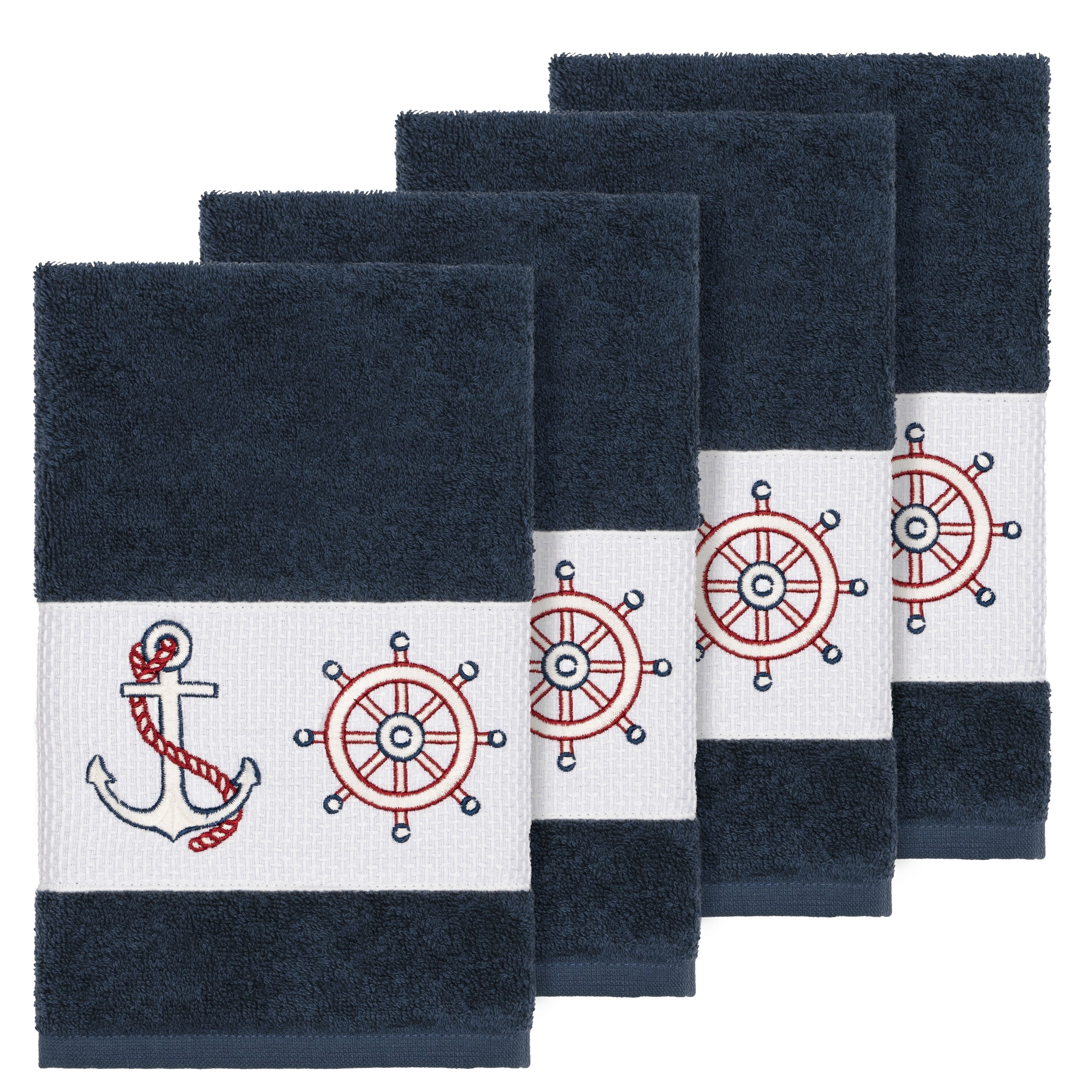 Authentic Hotel and Spa Turkish Cotton Nautical Embroidered Midnight ...