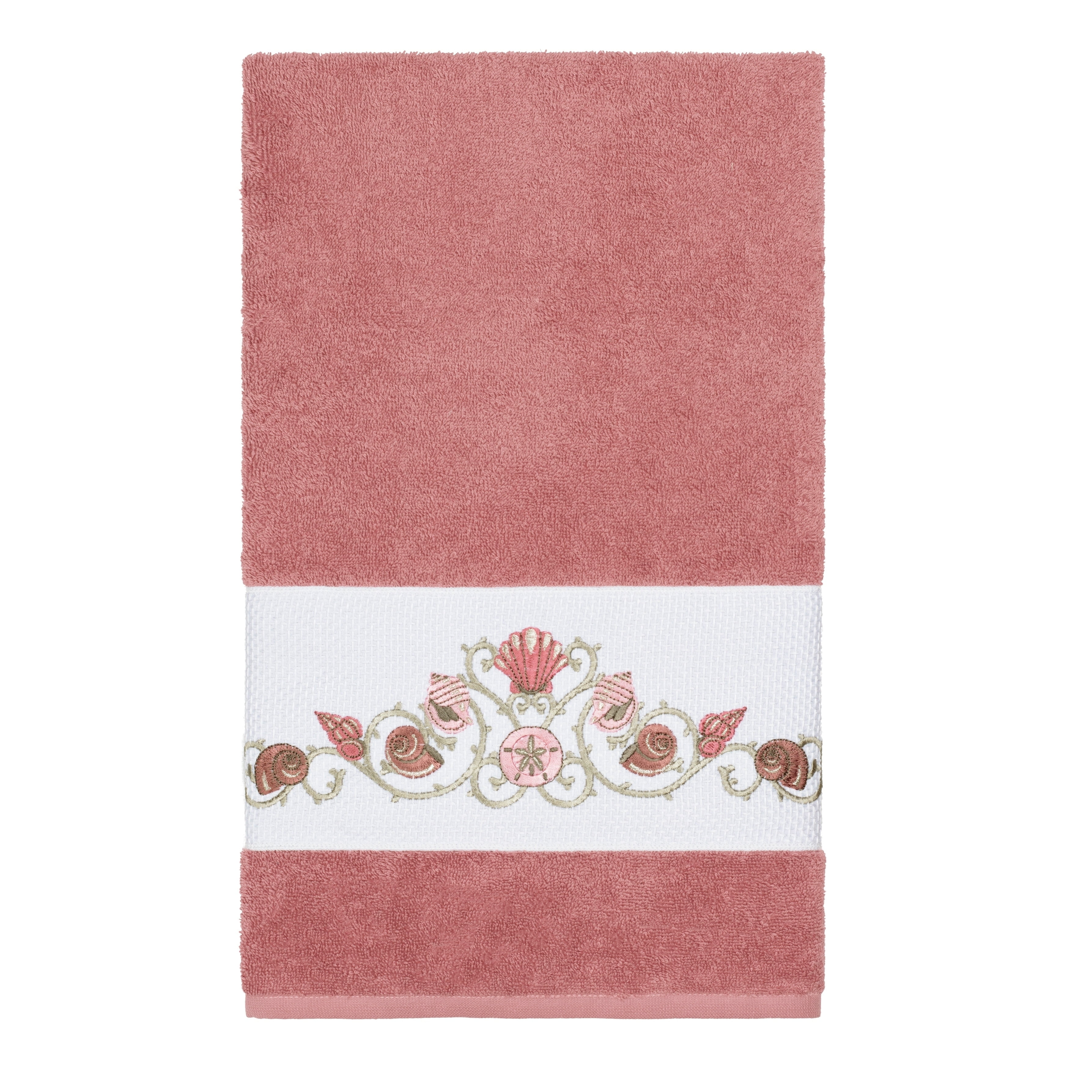 Authentic Hotel and Spa Turkish Cotton Shells Embroidered Tea Rose Bath ...