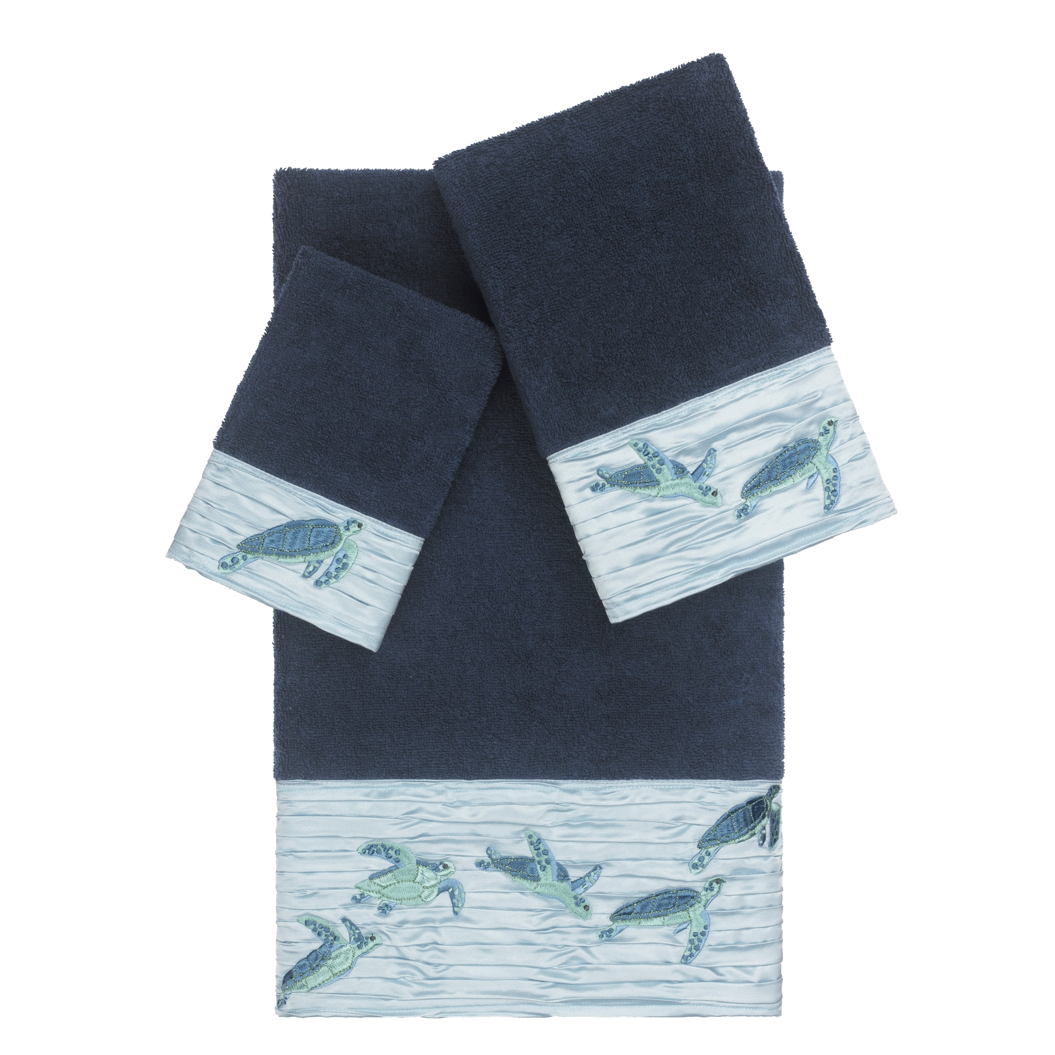 Authentic Hotel and Spa Turkish Cotton Turtles Embroidered Midnight ...