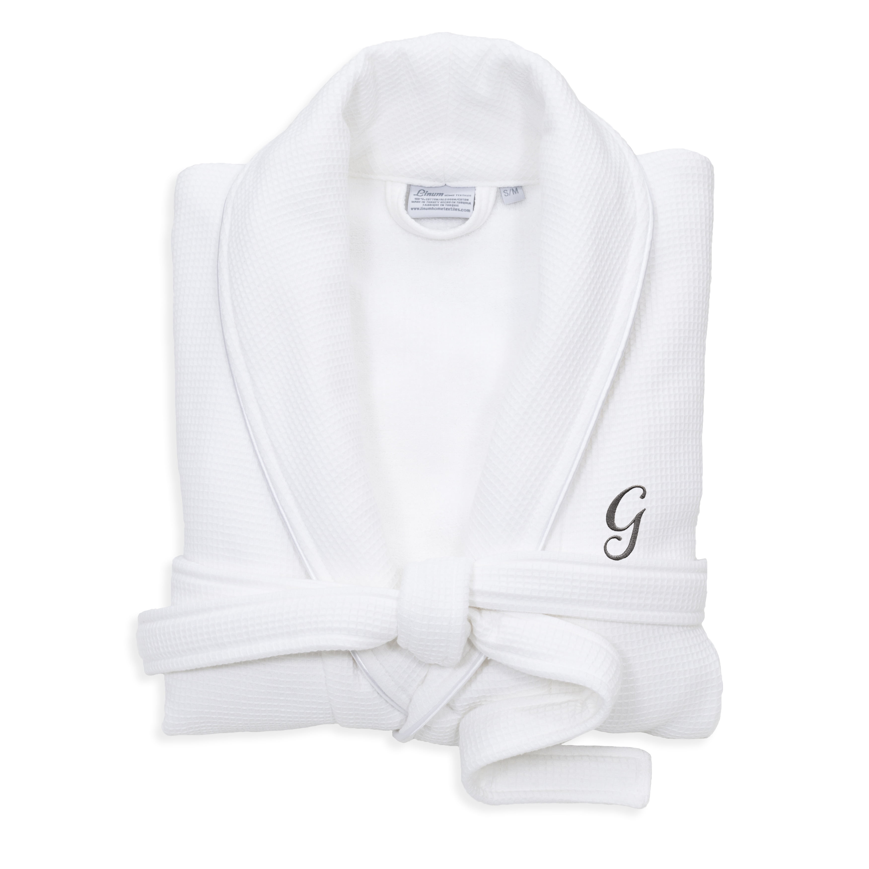 Authentic Hotel and Spa White Unisex Turkish Cotton Waffle Weave Terry ...