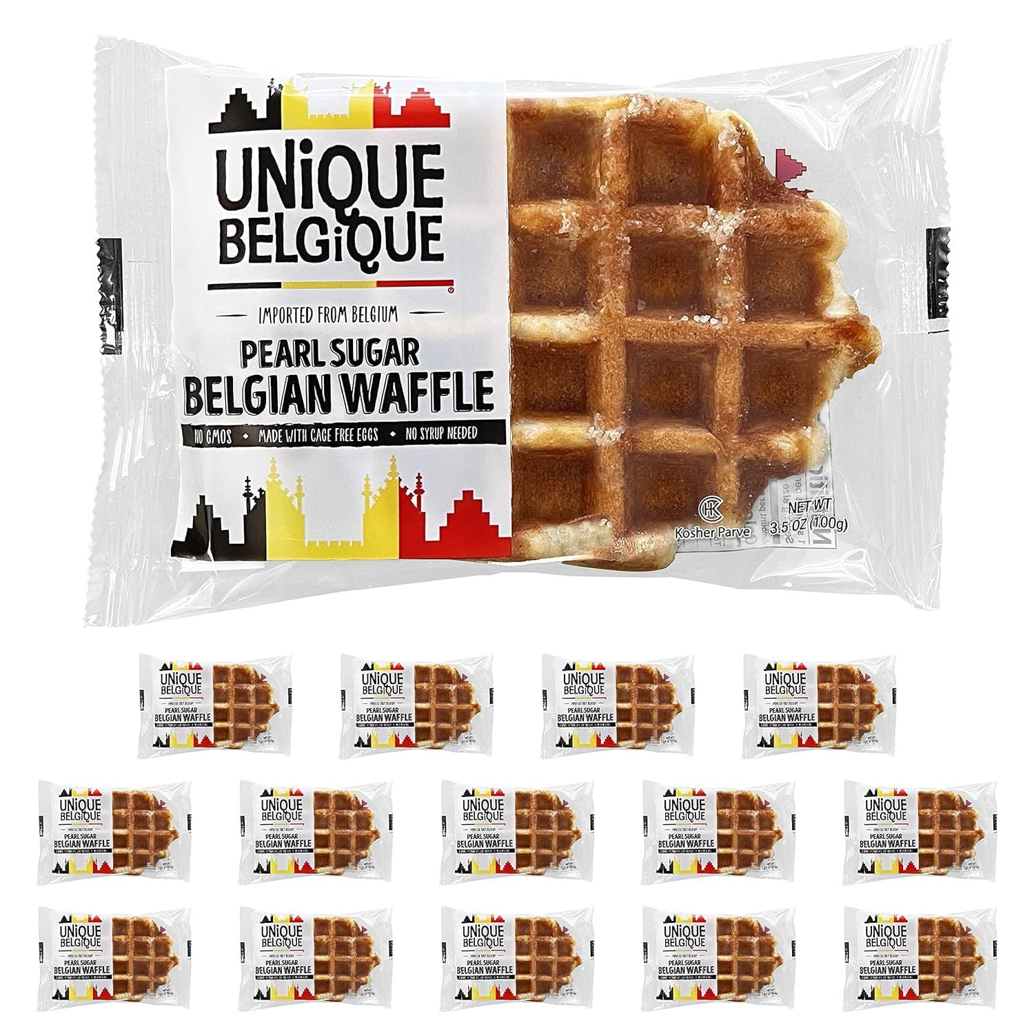 Authentic Imported Pearl Sugar Belgian Waffles (Traditional, [15x] 100g ...