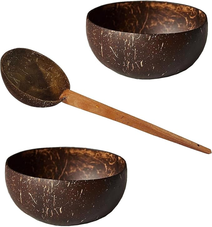 Authentic Kava Drinking Cup - 100% Natural Fiji Kava Coconut Shell, 2 ...