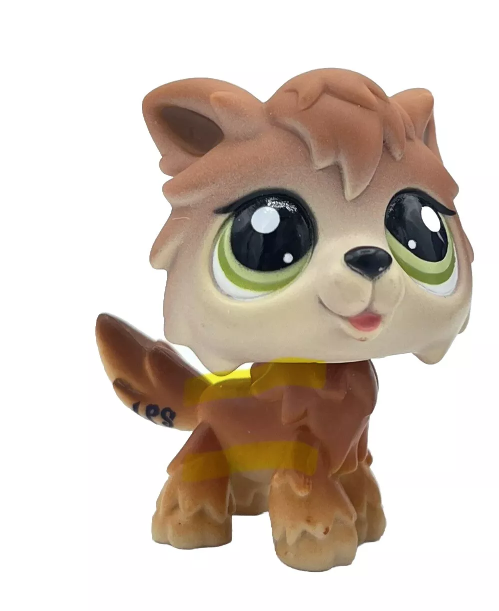 Authentic LPS Littlest Pet Shop #2141 Brown Tan Timber Wolf Green Eyes ...