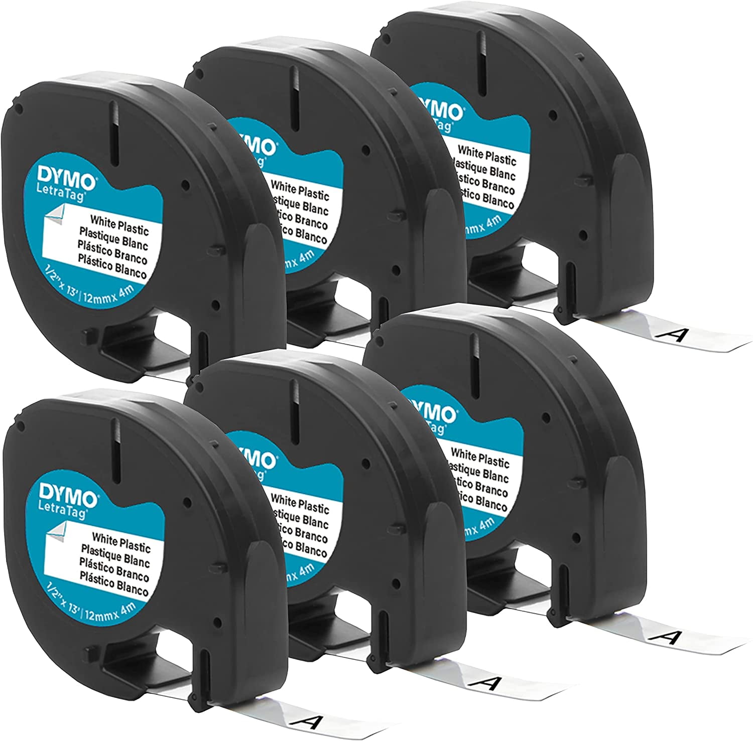 Authentic LT Plastic Labeling Tape for LetraTag Label Makers, 1/2 ...