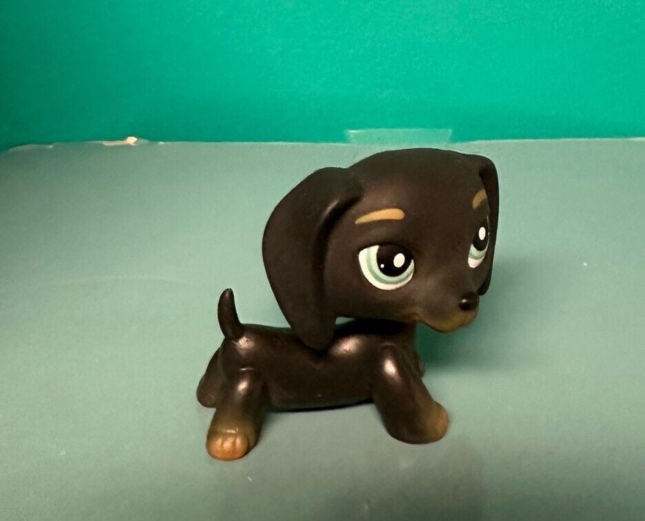 Authentic Littlest Pet Shop Lps 325 Black Dashchund Green Blue Eyes New ...