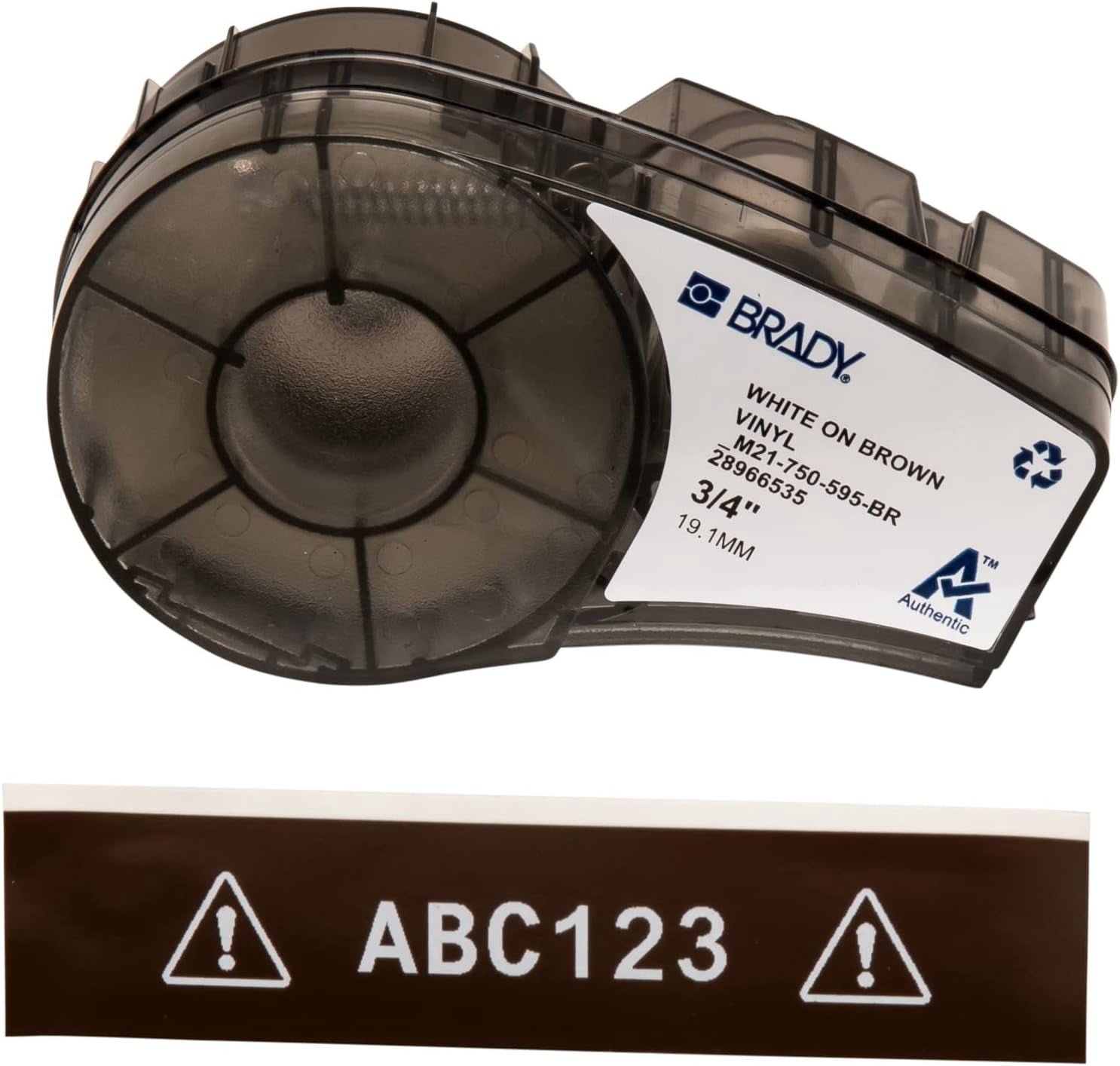 Authentic (M21-750-595-BR) All-Weather Vinyl Label for Indoor/Outdoor ...
