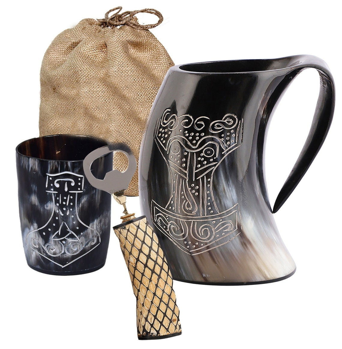 Authentic Medieval Viking Drinking Horn Mug | Whiskey Cup | Bottle ...