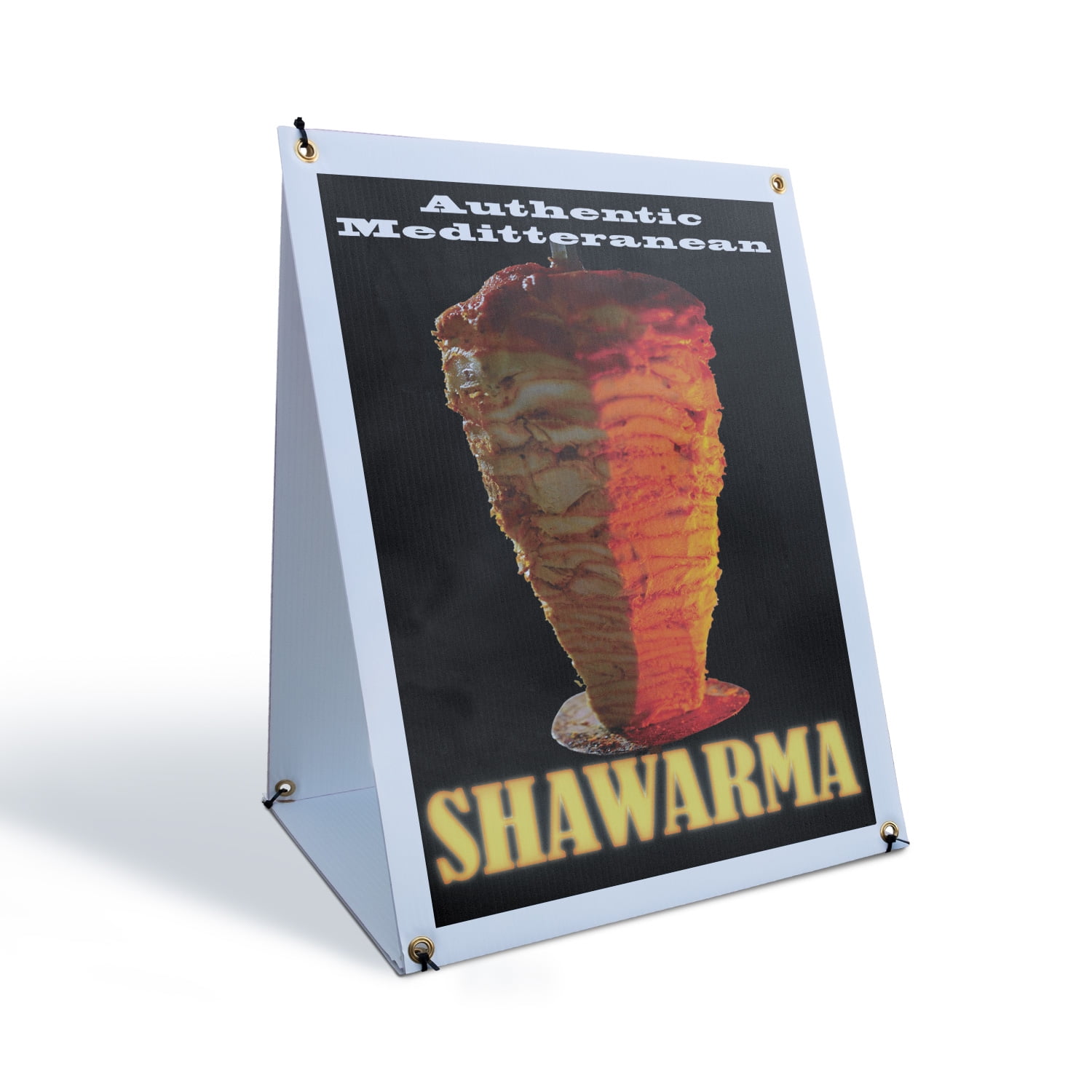 Authentic Mediterranean Shawarma Sidewalk Sign 24 Inch x 36 Inch A ...