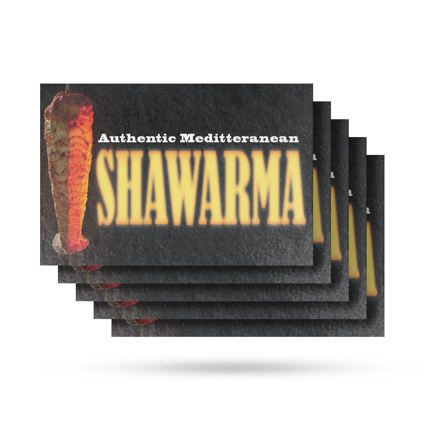 Authentic Mediterranean Shawarma Vinyl Decal 5 Pack of 24 Inch x 36 ...