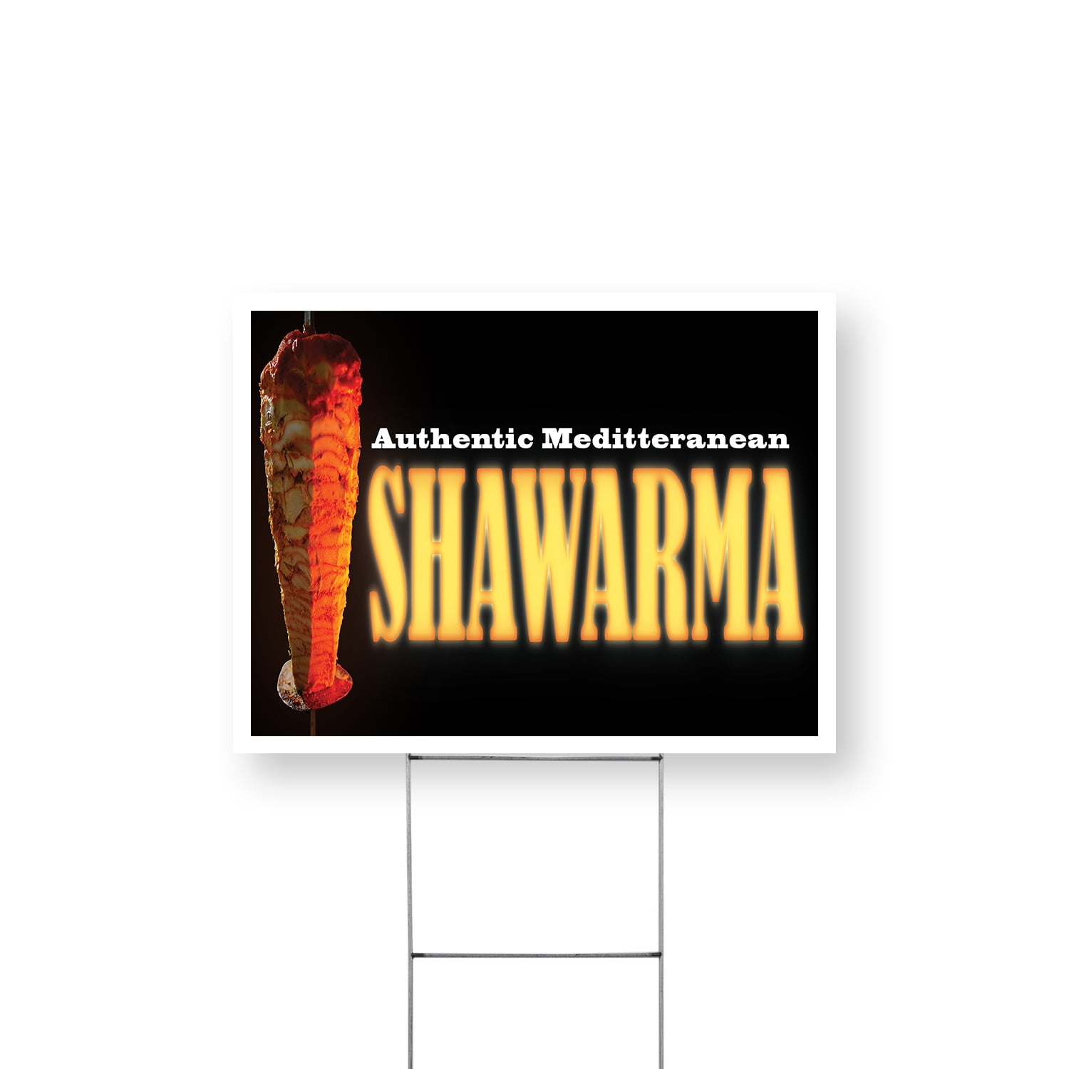 Authentic Mediterranean Shawarma Yard Sign 18 Inch x 24 Inch Single ...