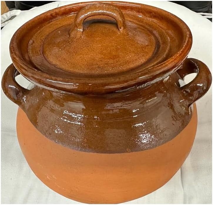 Authentic Mexican Barro Olla Bola Grande Con Tapa Mexicana Para Frijol ...