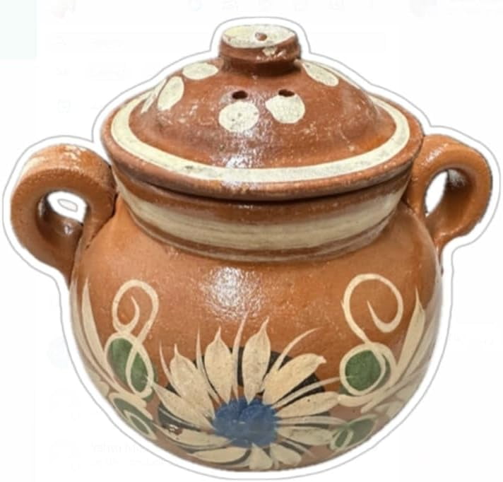 Authentic Mexican Barro Olla Bola Grande Con Tapa Mexicana Para Frijol ...