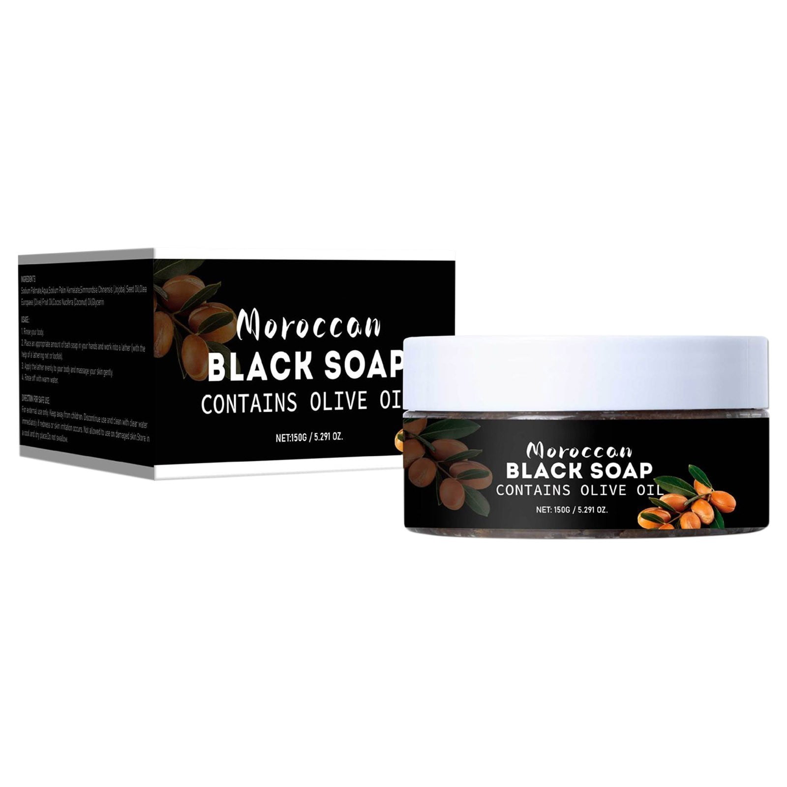 Authentic Moroccan Black Soap 150g - Exfoliating & Hydrating Body Soap ...