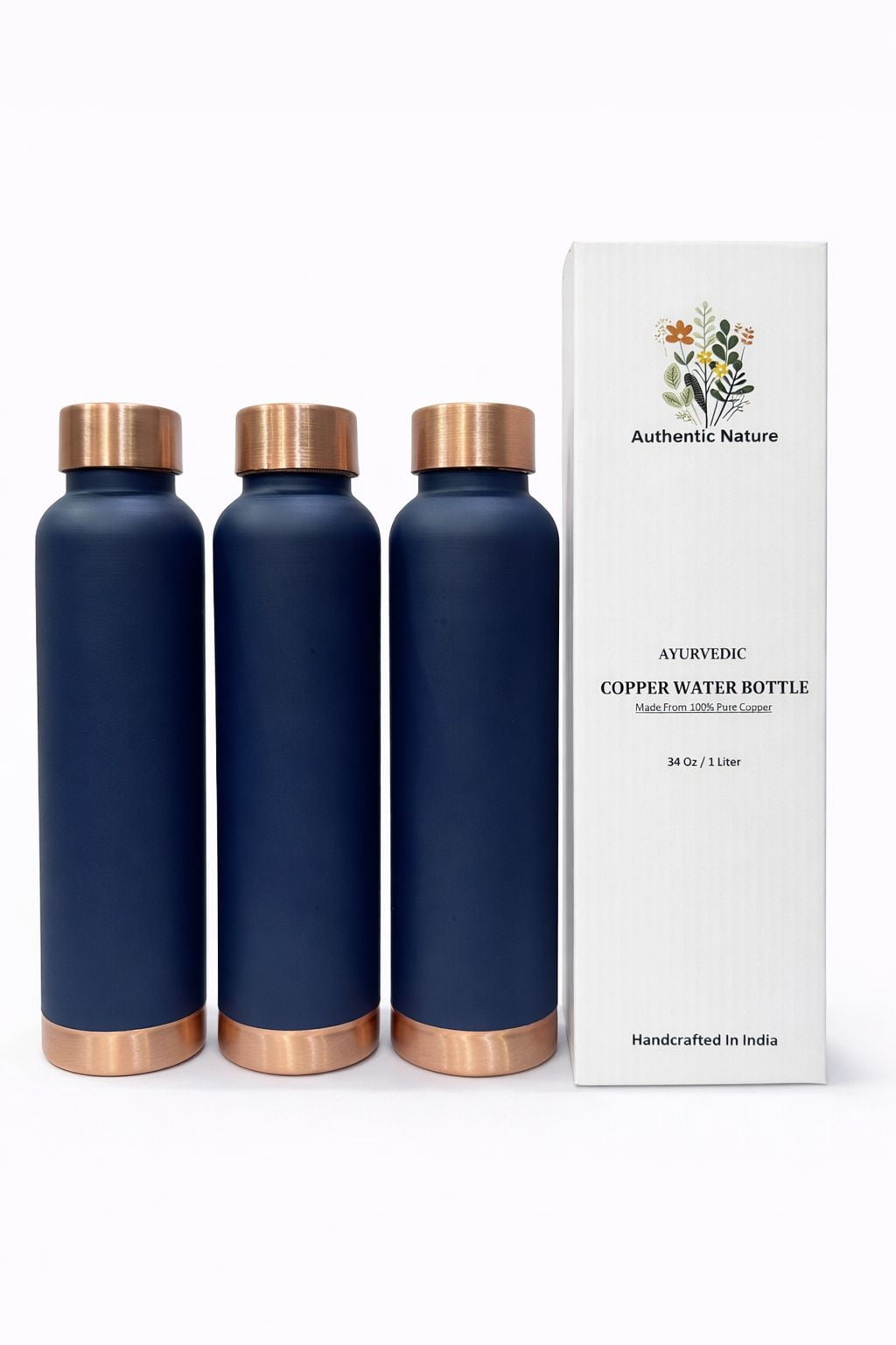 Authentic Nature Copper Water Bottle 900ml | With Anti Oxidant ...