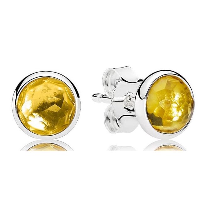 Authentic November Droplets Stud Earrings, Citrine 290738CI - Walmart.com